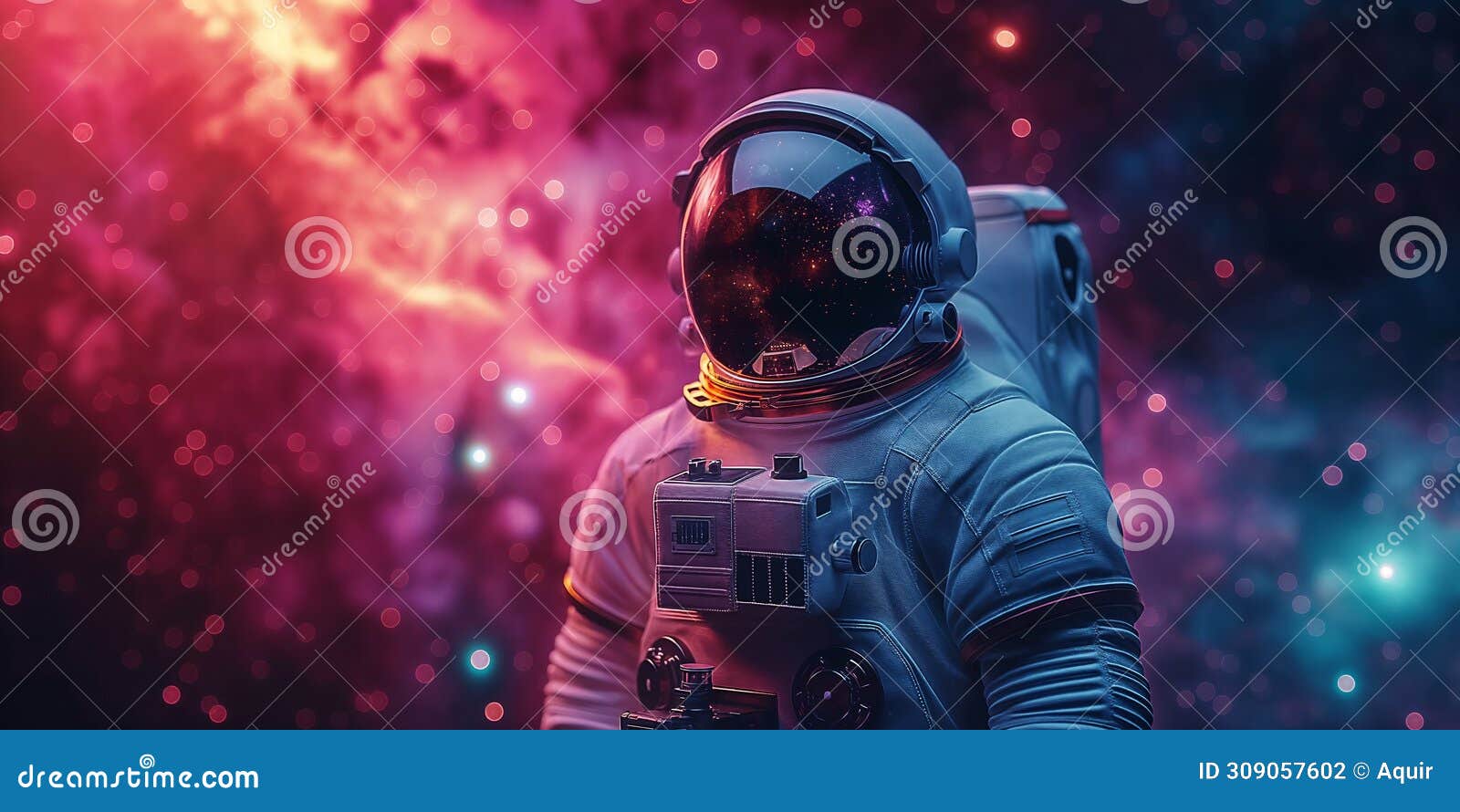 Portrait of an Astronaut. Mars Colonization or Settlement Concept ...