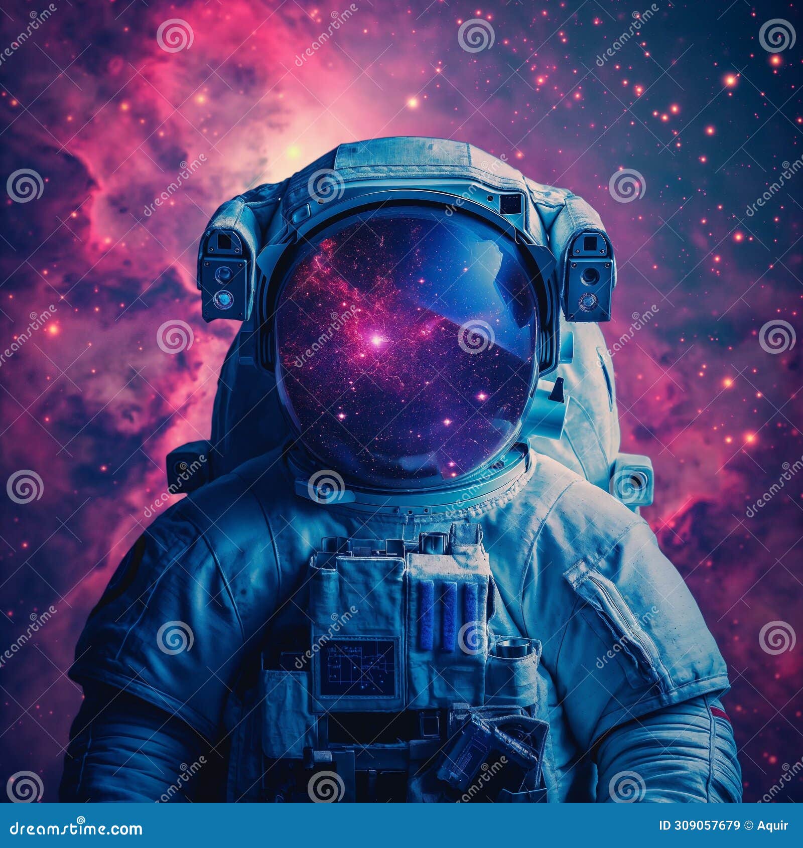 Portrait of an Astronaut. Mars Colonization or Settlement Concept ...