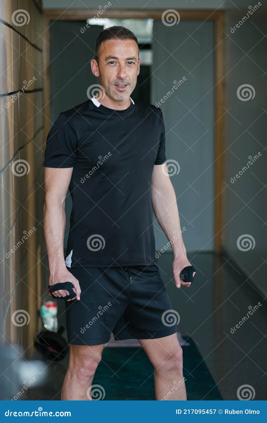 Portrait of Athlete Man in Gym. Looking at Camera Stock Image - Image ...