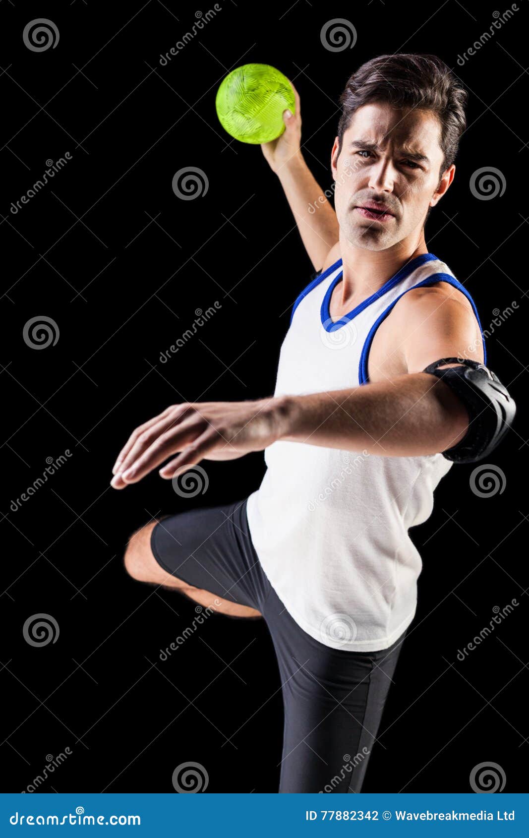 Portrait of Athlete Man Throwing a Ball Stock Photo - Image of isolated ...