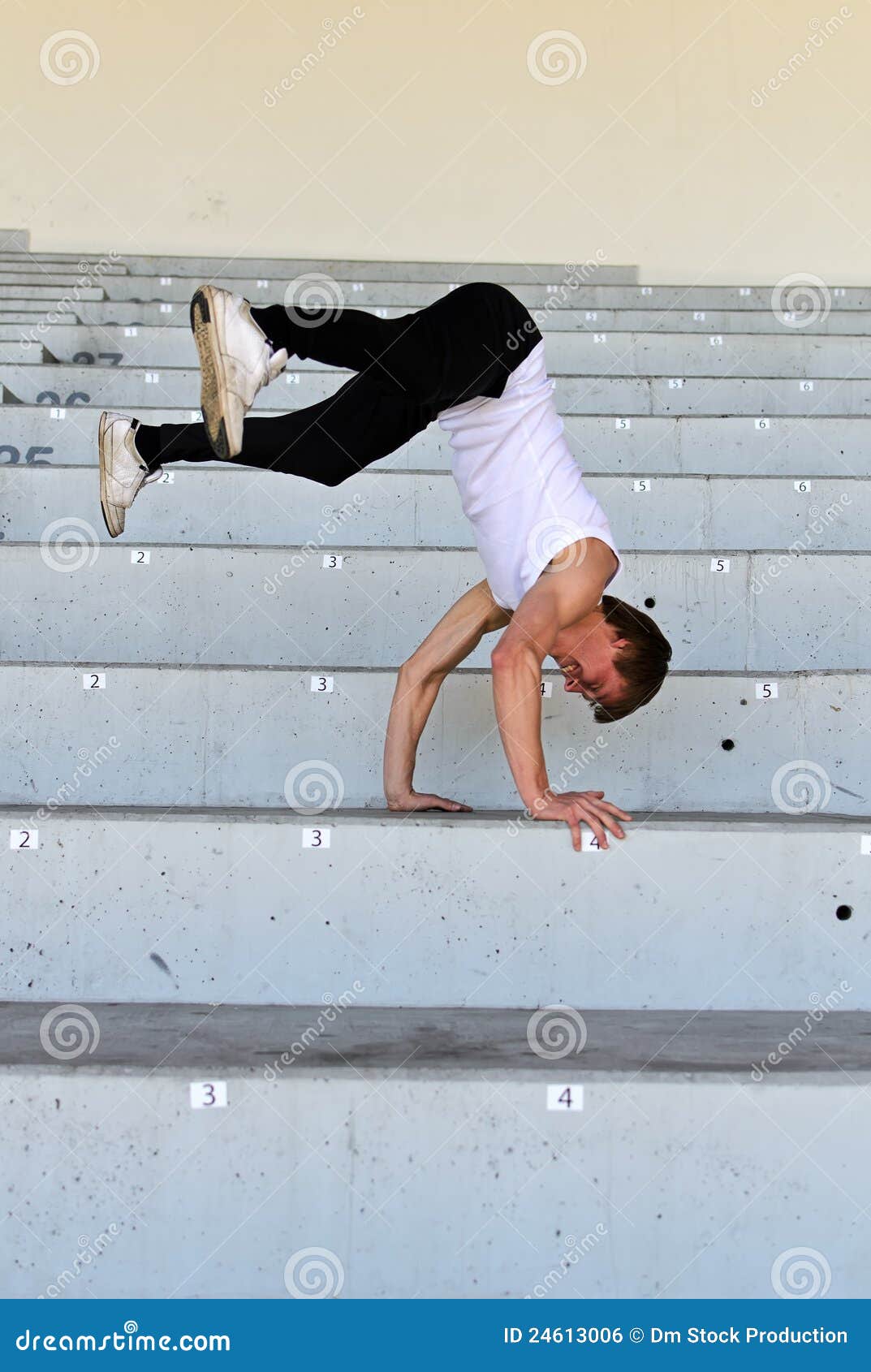 Portrait of Athletic Male Doing Flip Stock Photo - Image of outdoor ...