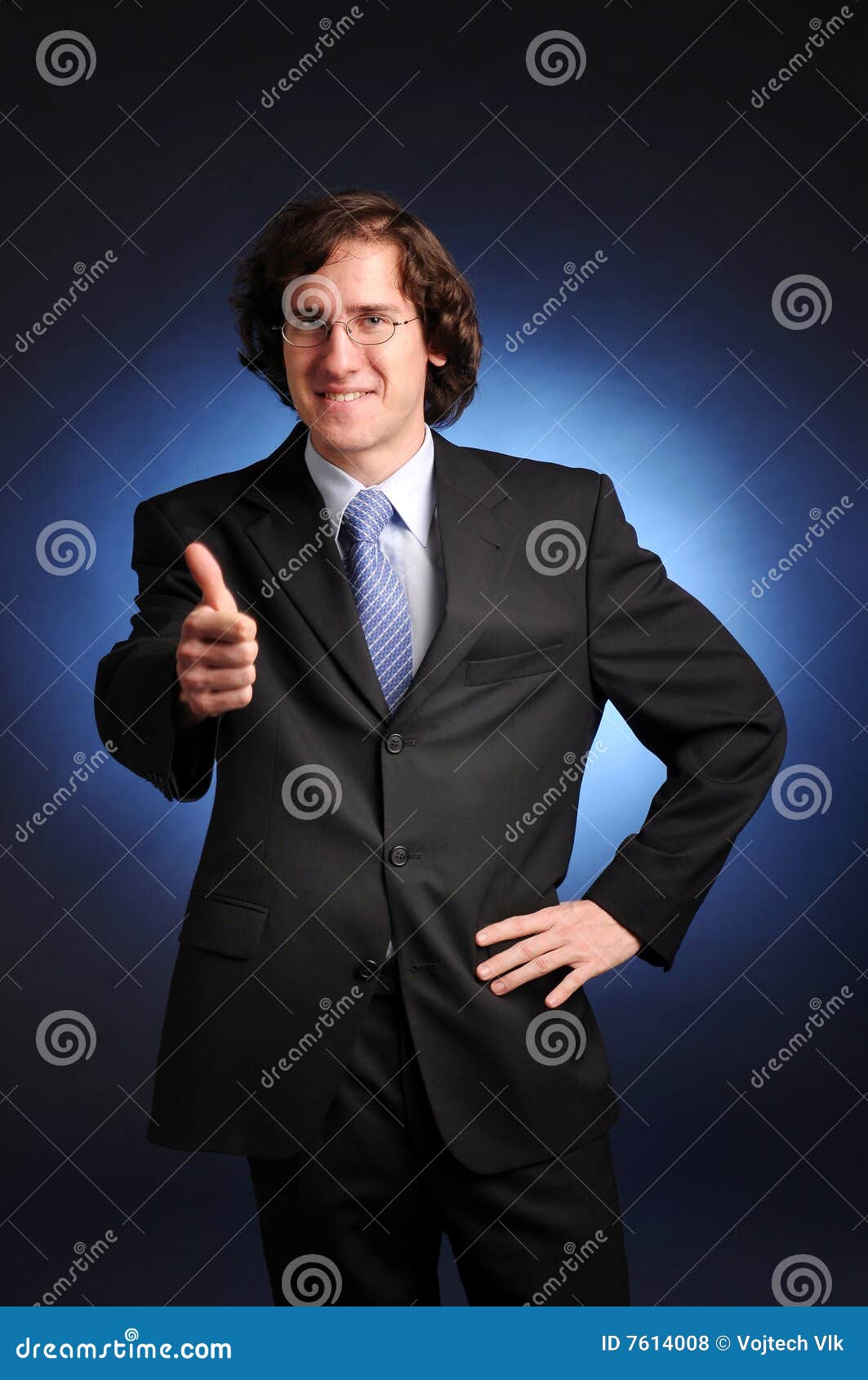 The Portrait of Attractive Businessman Stock Photo - Image of blue ...
