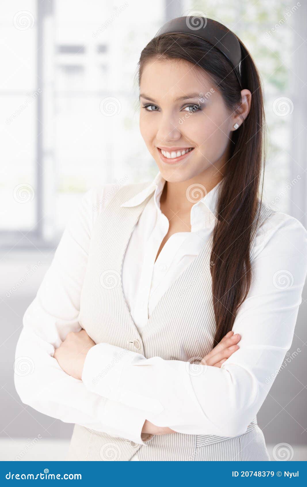 Portrait of Attractive College Student Smiling Stock Image - Image of ...