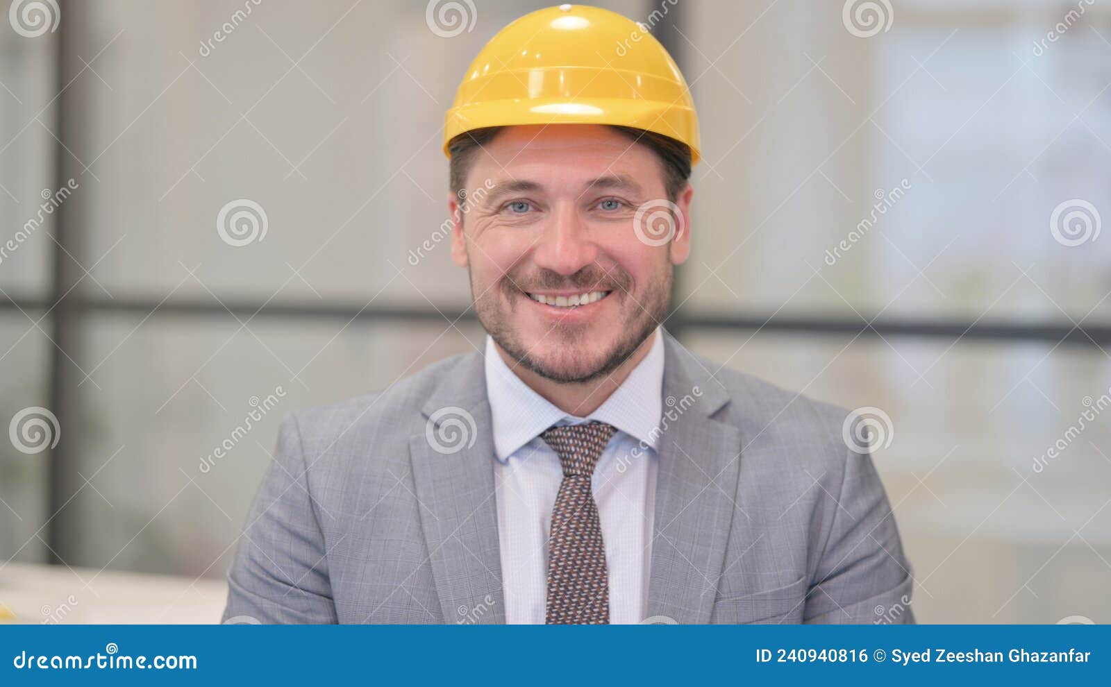 Portrait of Middle Aged Engineer Smiling at Camera Stock Photo - Image ...