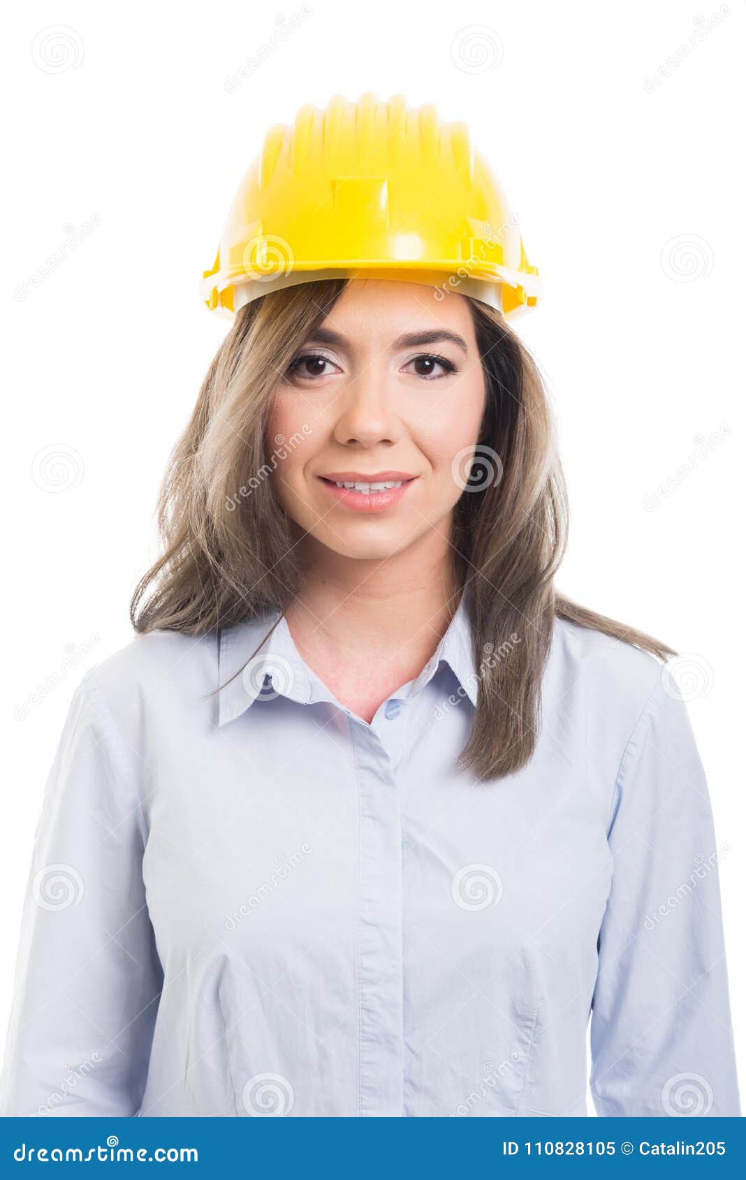 Portrait of Female Constructor Posing and Smiling Stock Image - Image ...
