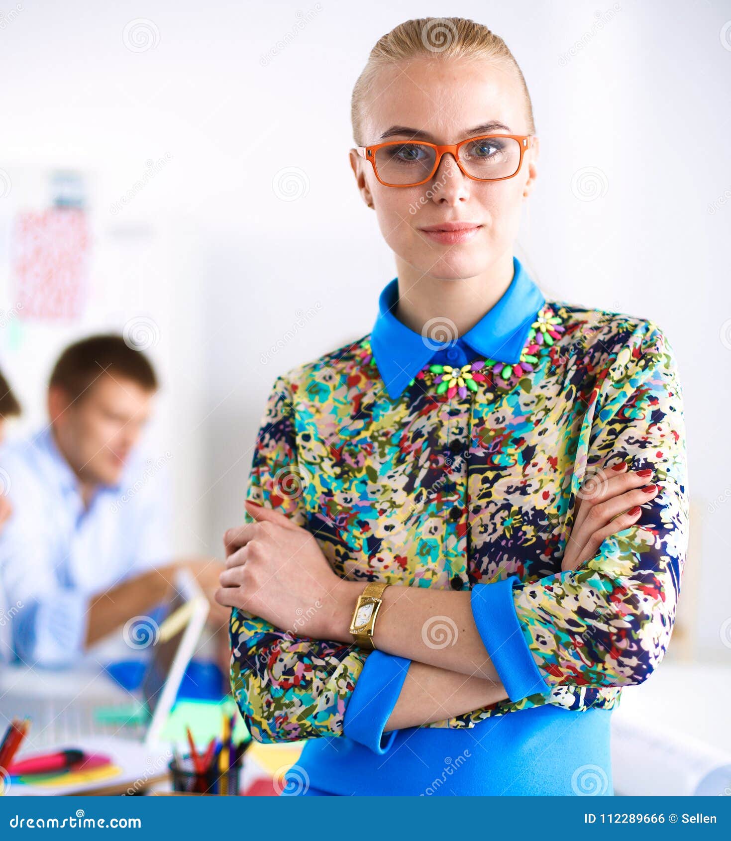 Portrait of Attractive Female Designer in Office Stock Photo - Image of ...