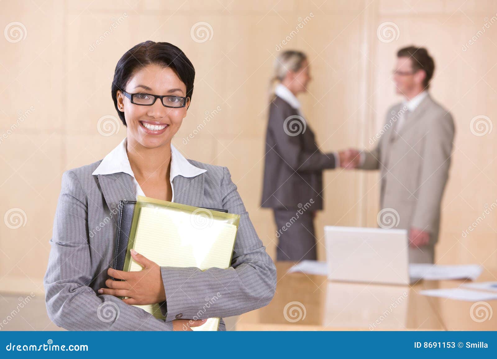 Portrait of Attractive Female Executive Stock Image - Image of group ...