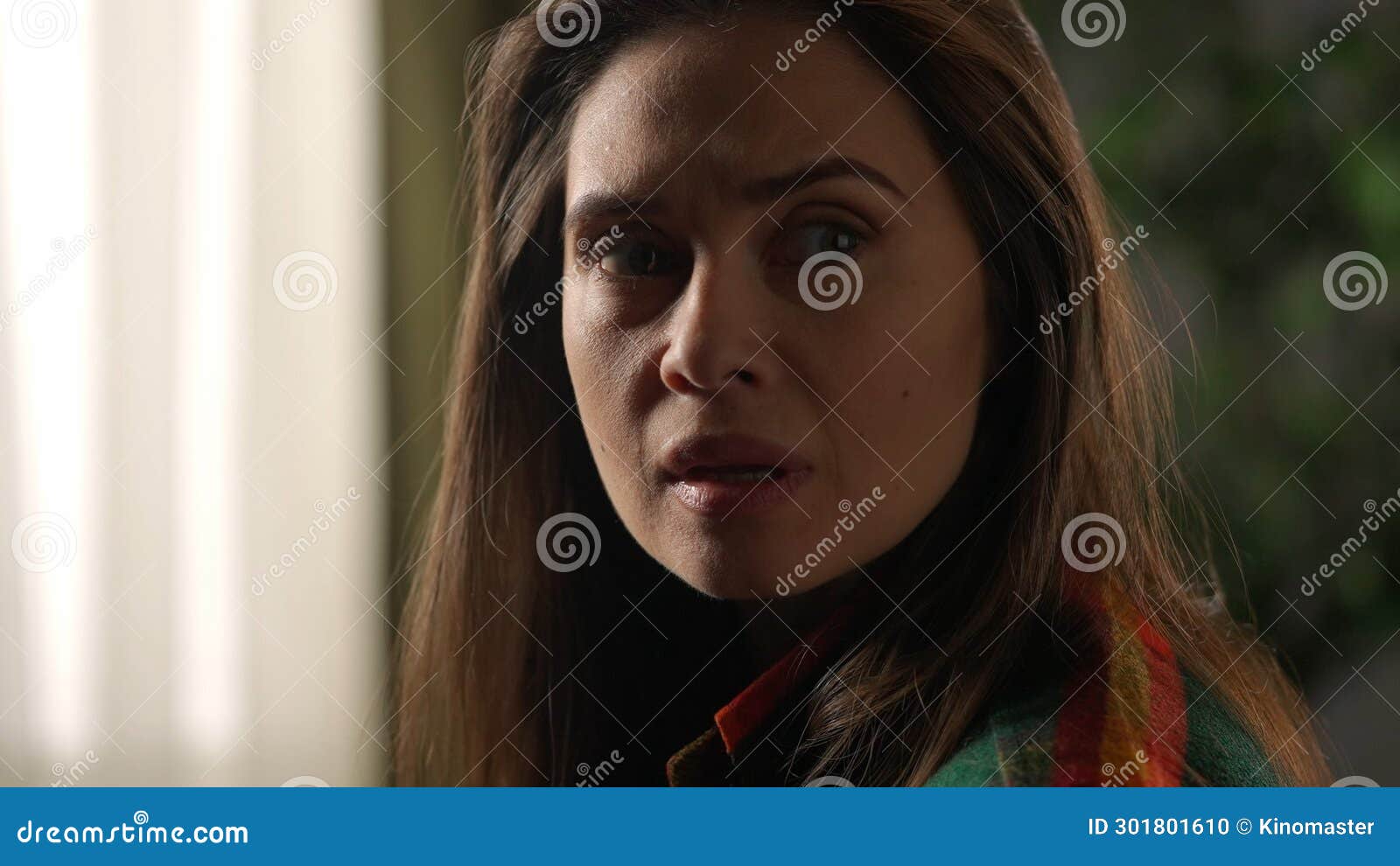 Portrait Of Attractive Female Model In Negative Mood Close Up Shot