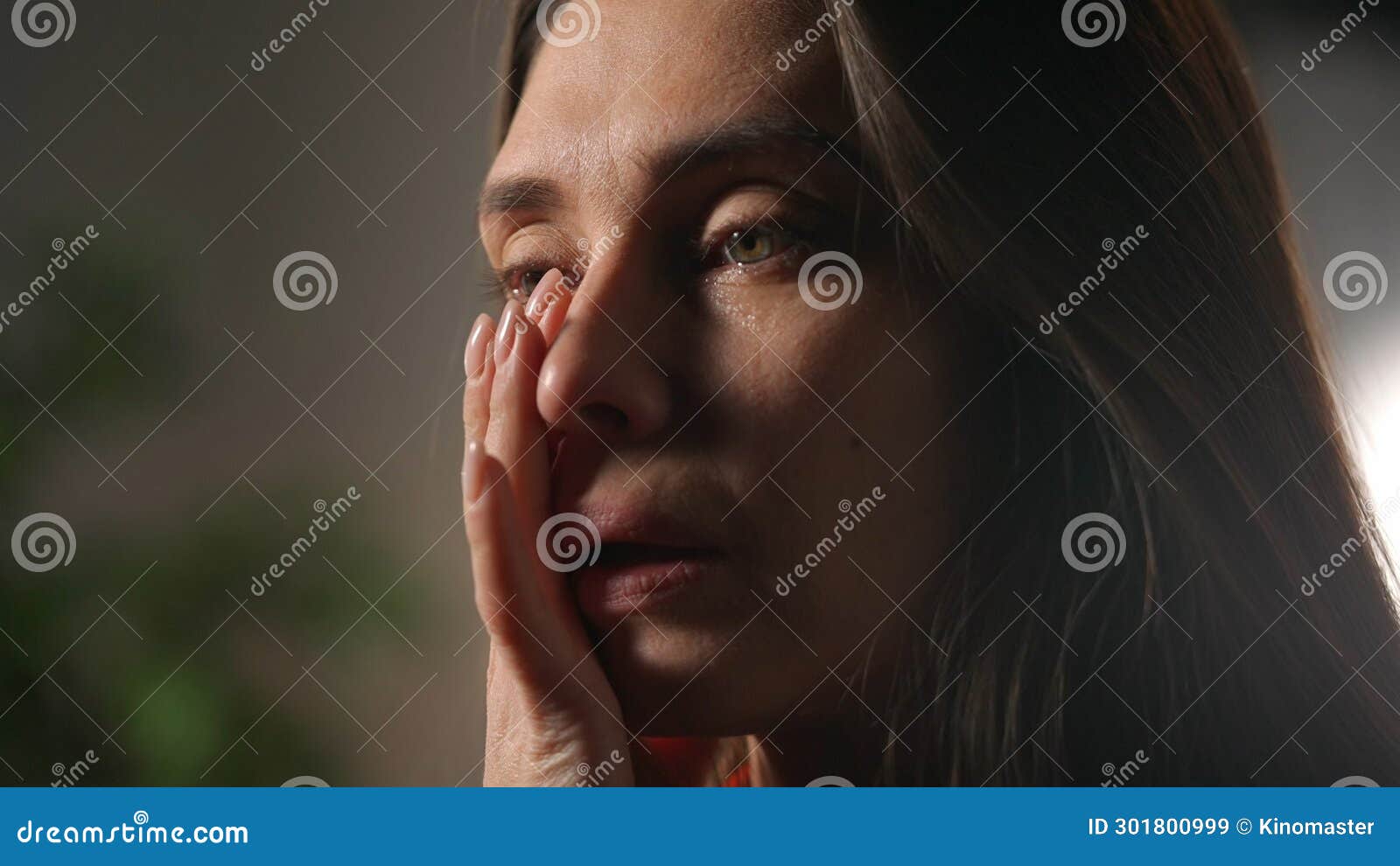 Portrait Of Attractive Female Model In Negative Mood Close Up Shot