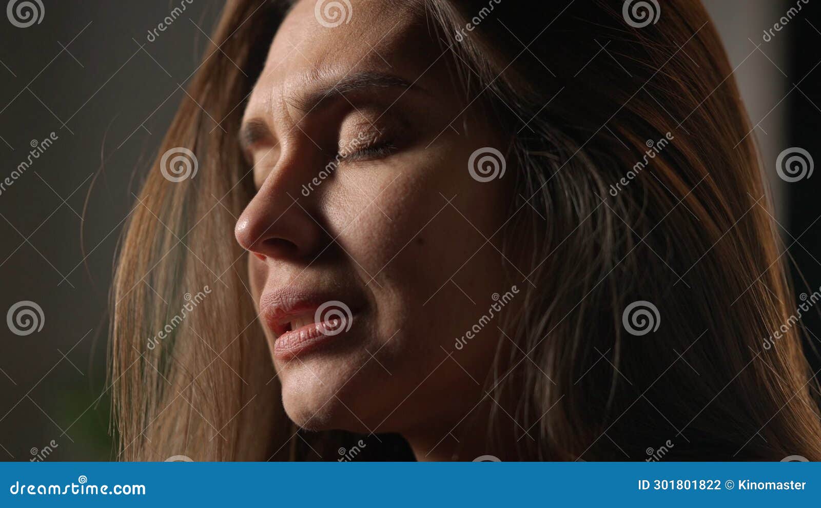 Portrait Of Attractive Female Model In Negative Mood Close Up Shot
