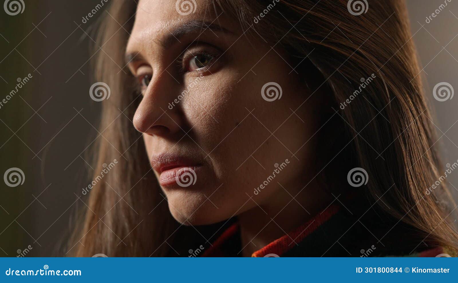 Portrait Of Attractive Female Model In Negative Mood Close Up Shot