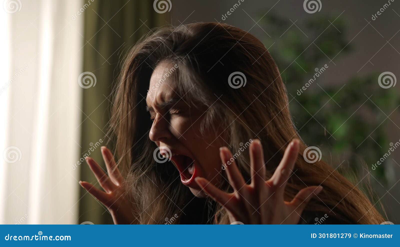 Portrait Of Attractive Female Model In Negative Mood Close Up Shot