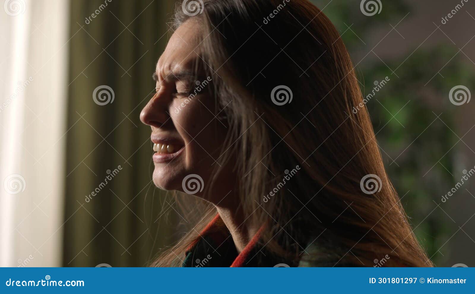 Portrait Of Attractive Female Model In Negative Mood Close Up Shot
