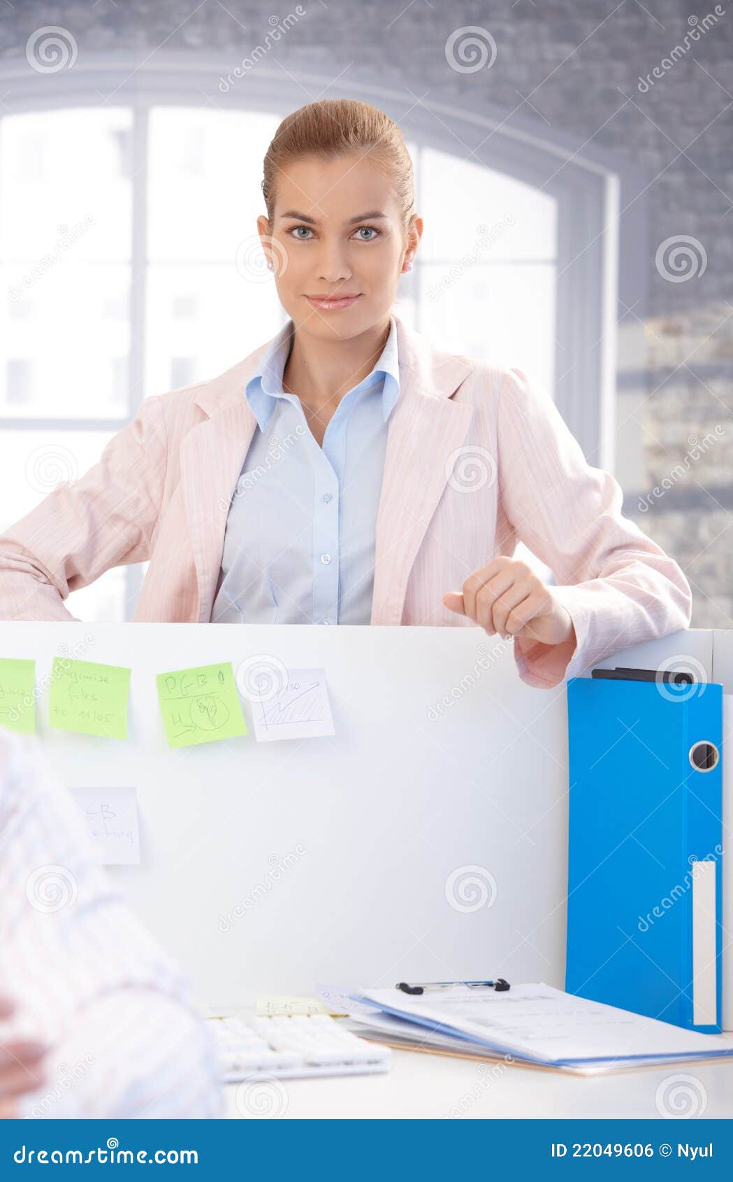 Portrait of Attractive Female Smiling in Office Stock Photo - Image of ...