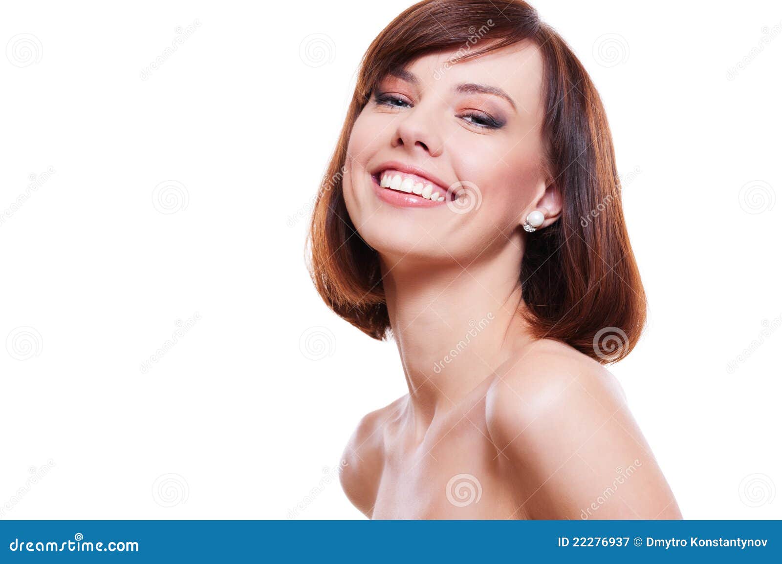 Portrait of Attractive Laughing Model Stock Image - Image of freshness ...