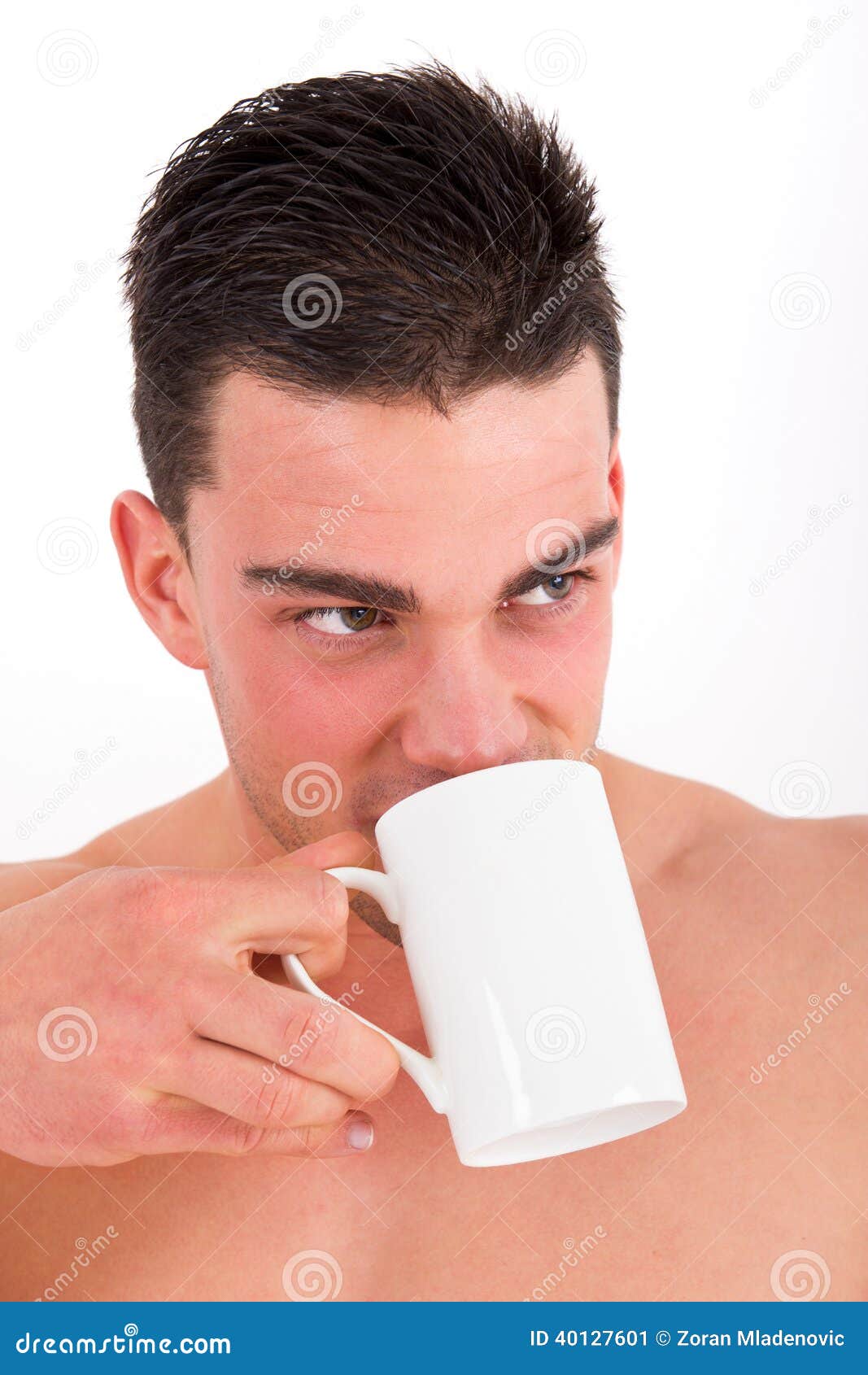 Portrait of Attractive Man Drinking Tea Stock Image - Image of male ...