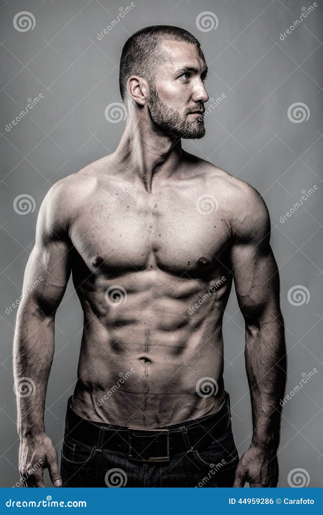 Portrait of an Attractive Man with Perfect Body Stock Photo - Image of ...