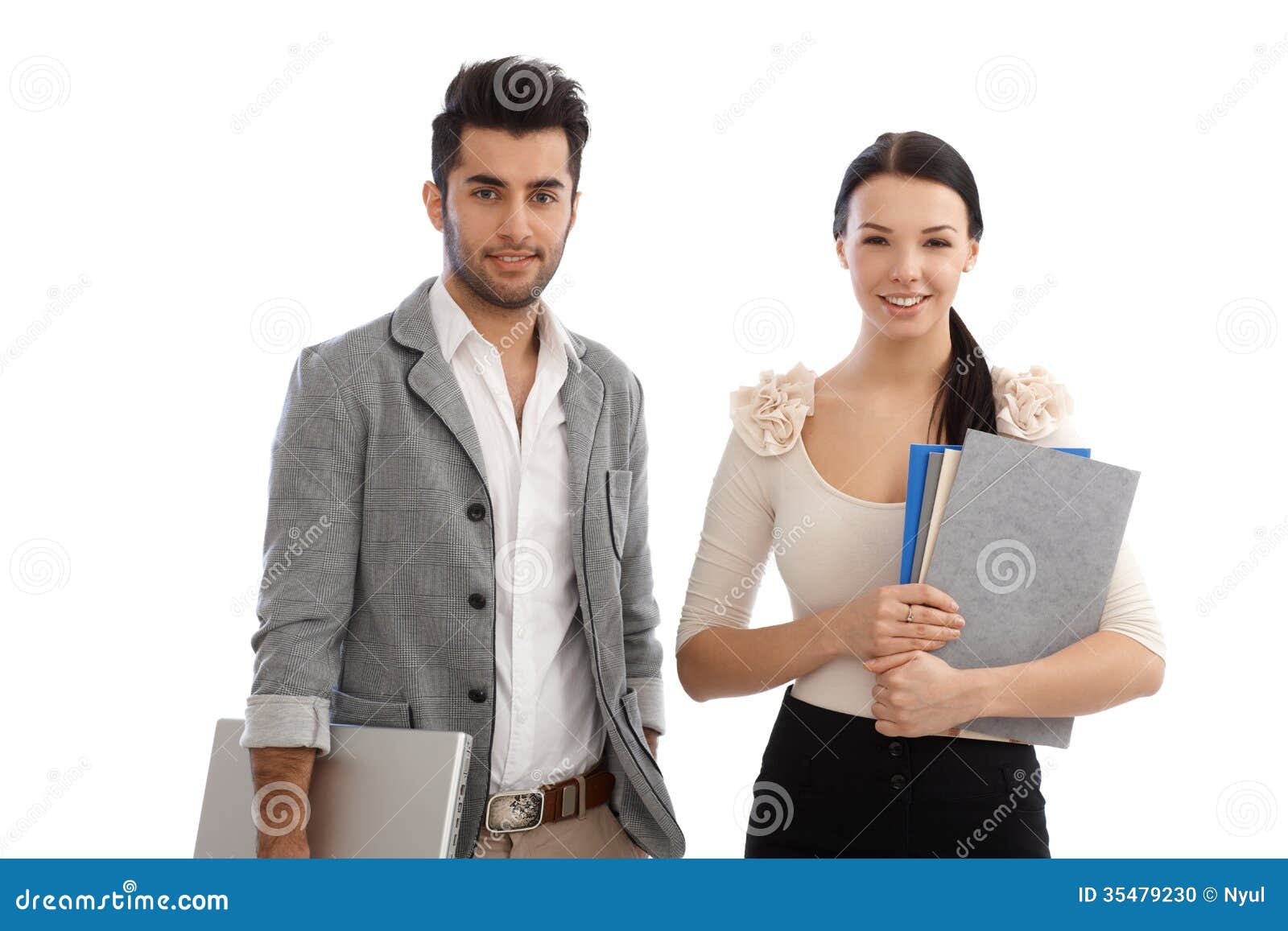 Portrait of Attractive Office Workers Smiling Stock Photo - Image of ...