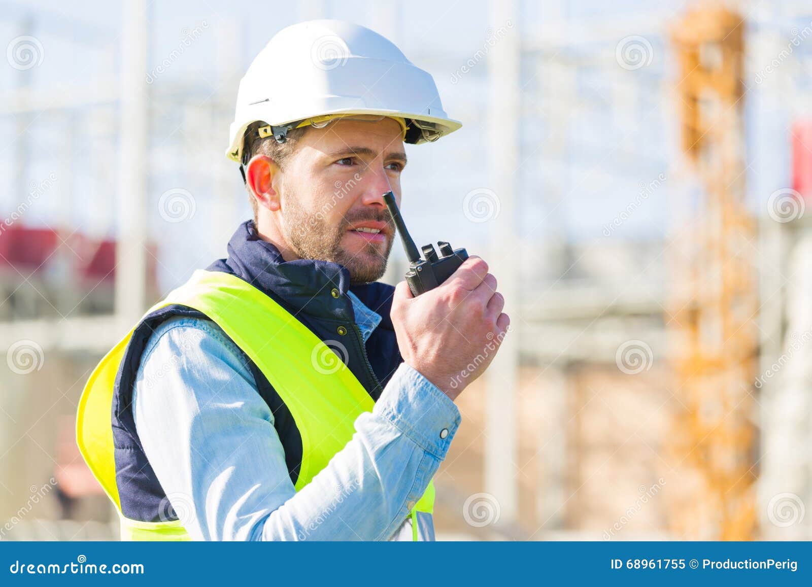 Portrait of an Attractive Worker on a Construction Site Stock Image ...