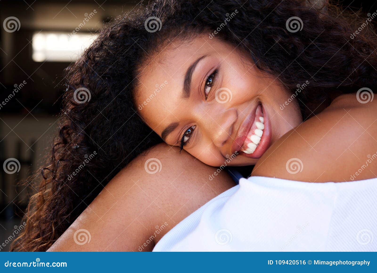 Portrait of Attractive Young Black Woman Smiling Stock Photo - Image of ... Portrait of Attractive Young Black Woman Smiling Stock Photo - Image of ...