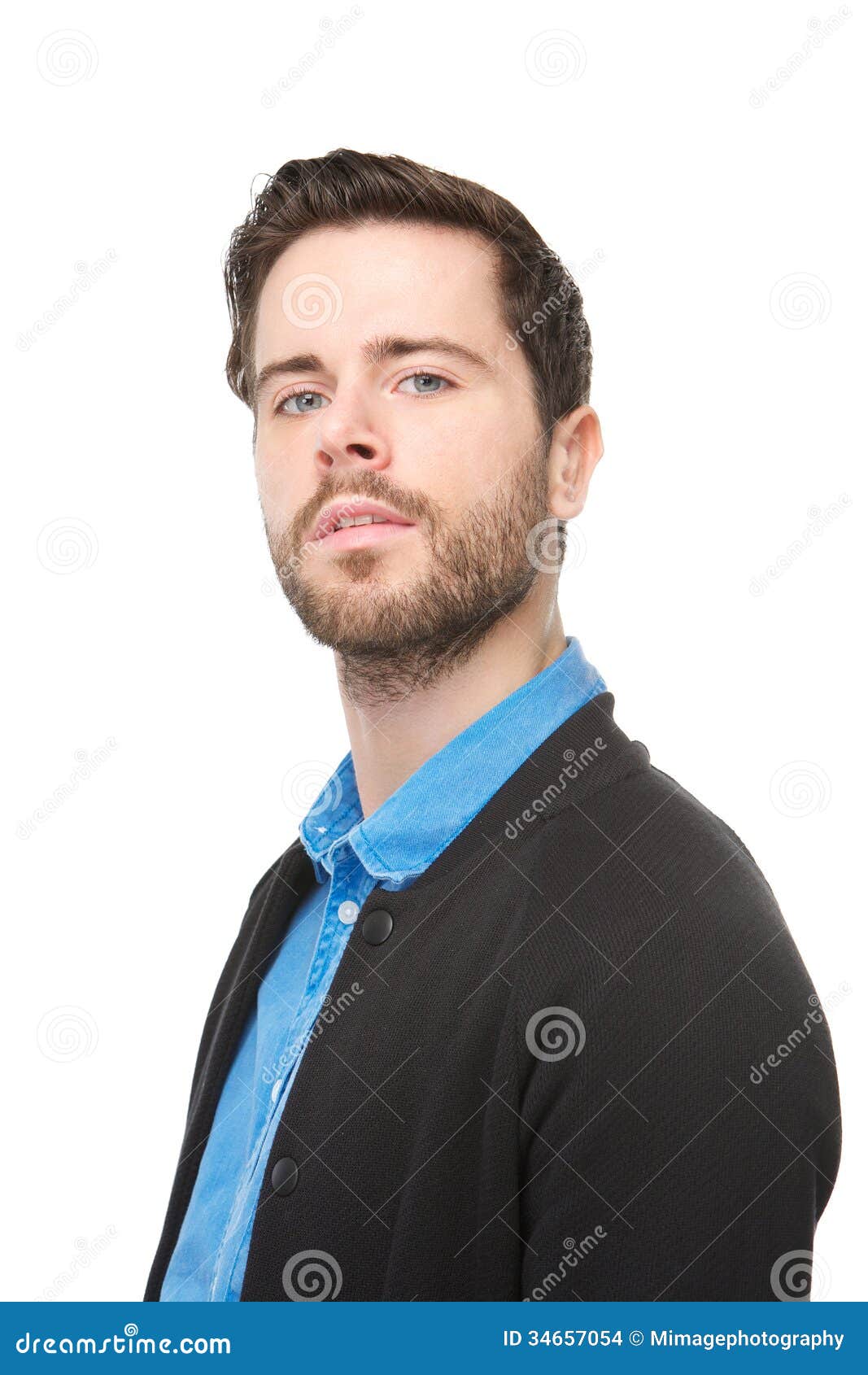 Portrait of an Attractive Young Man with Beard Stock Photo - Image of ...