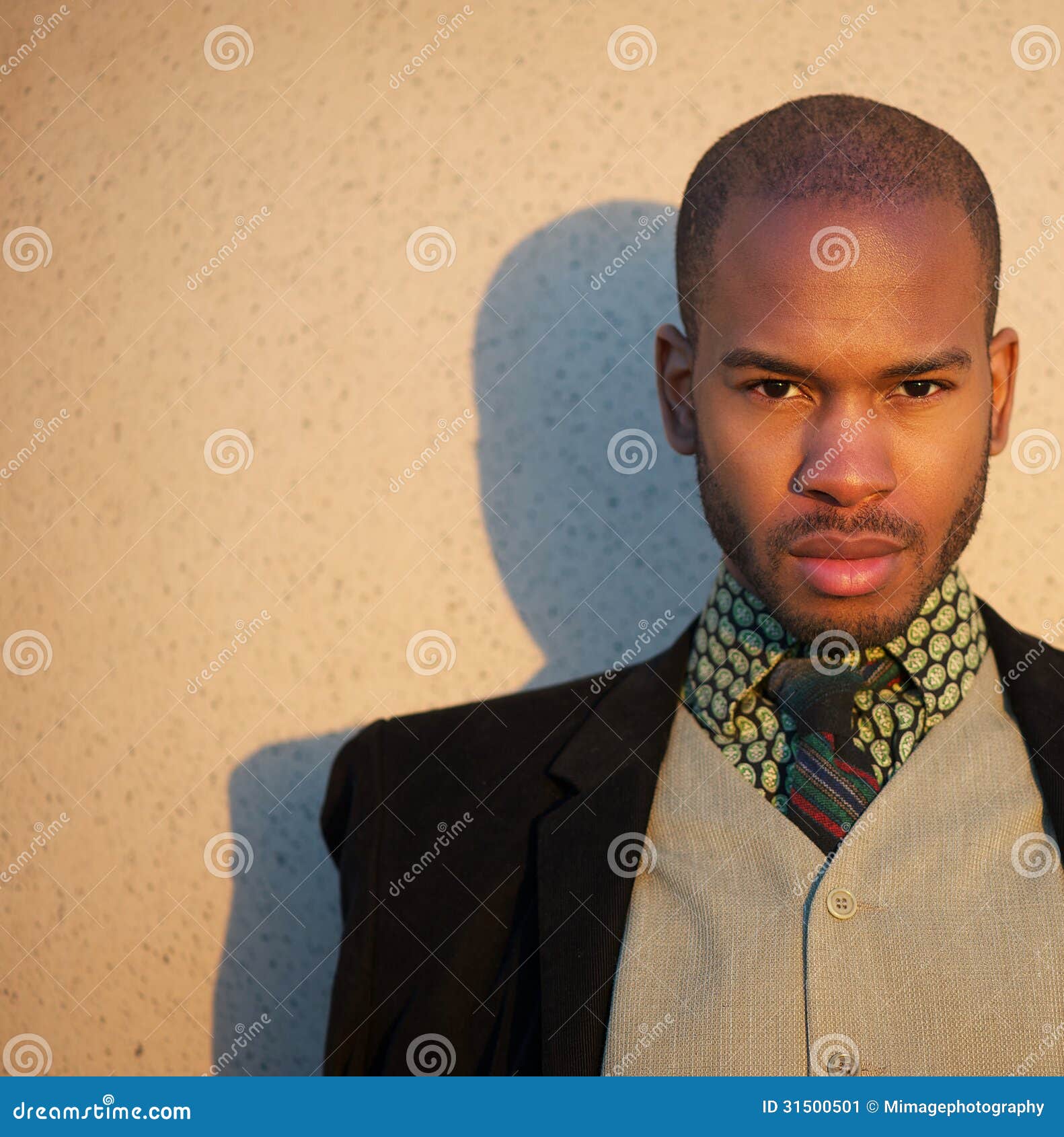 Portrait of an Attractive Young Man Standing Outdoors Stock Image ...
