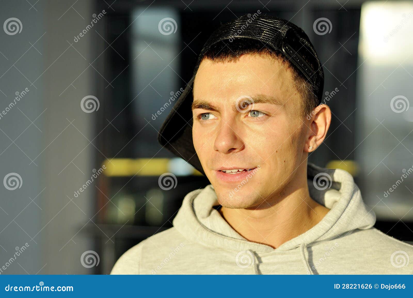 Portrait of the Attractive Young Man in a Sunlight Stock Photo - Image ...