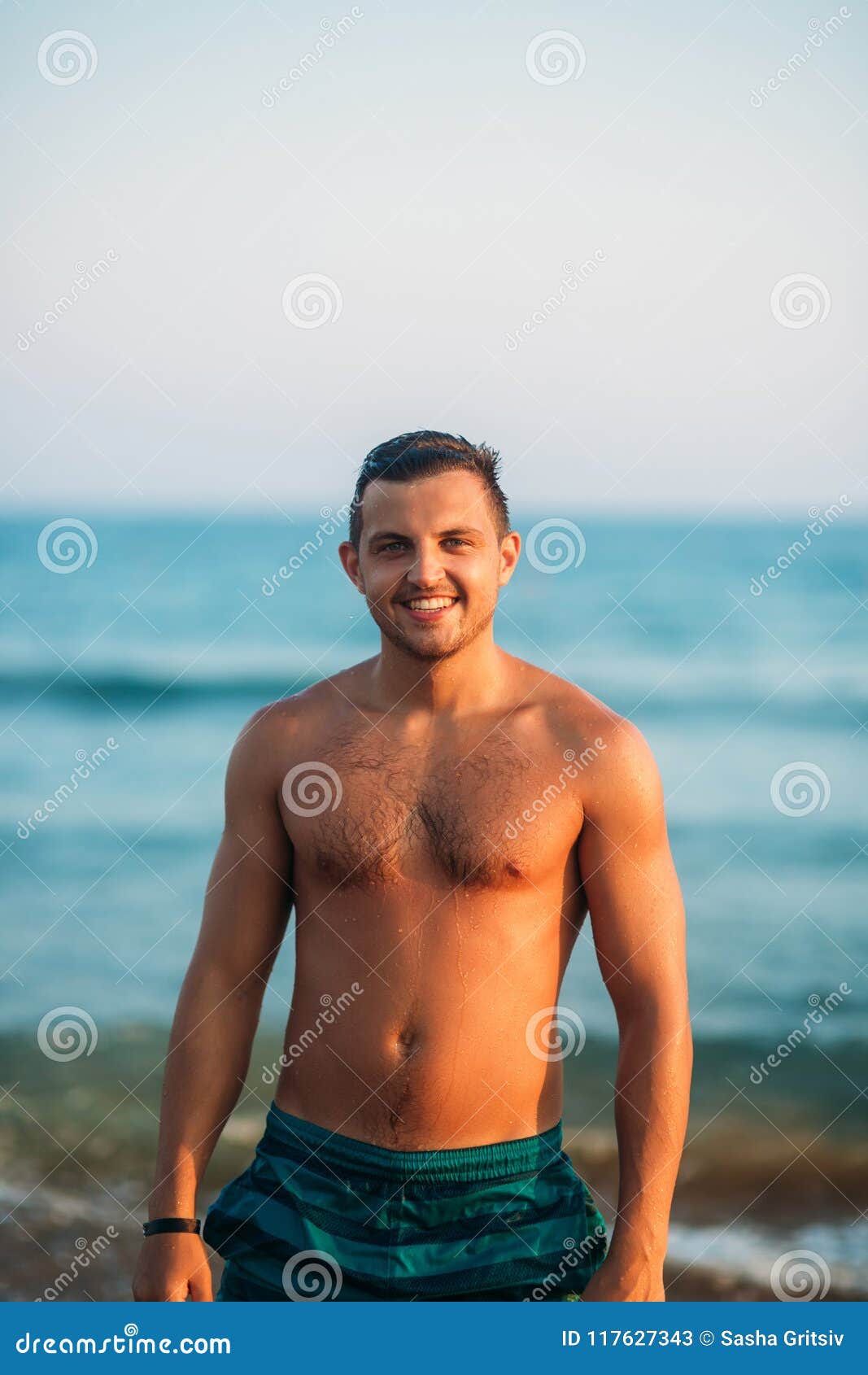 Portrait of an Attractive Young Man on a Tropical Beach Stock Image ...