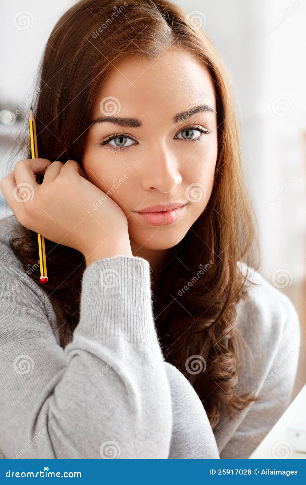 Portrait of an Attractive Young Student Stock Photo - Image of ...
