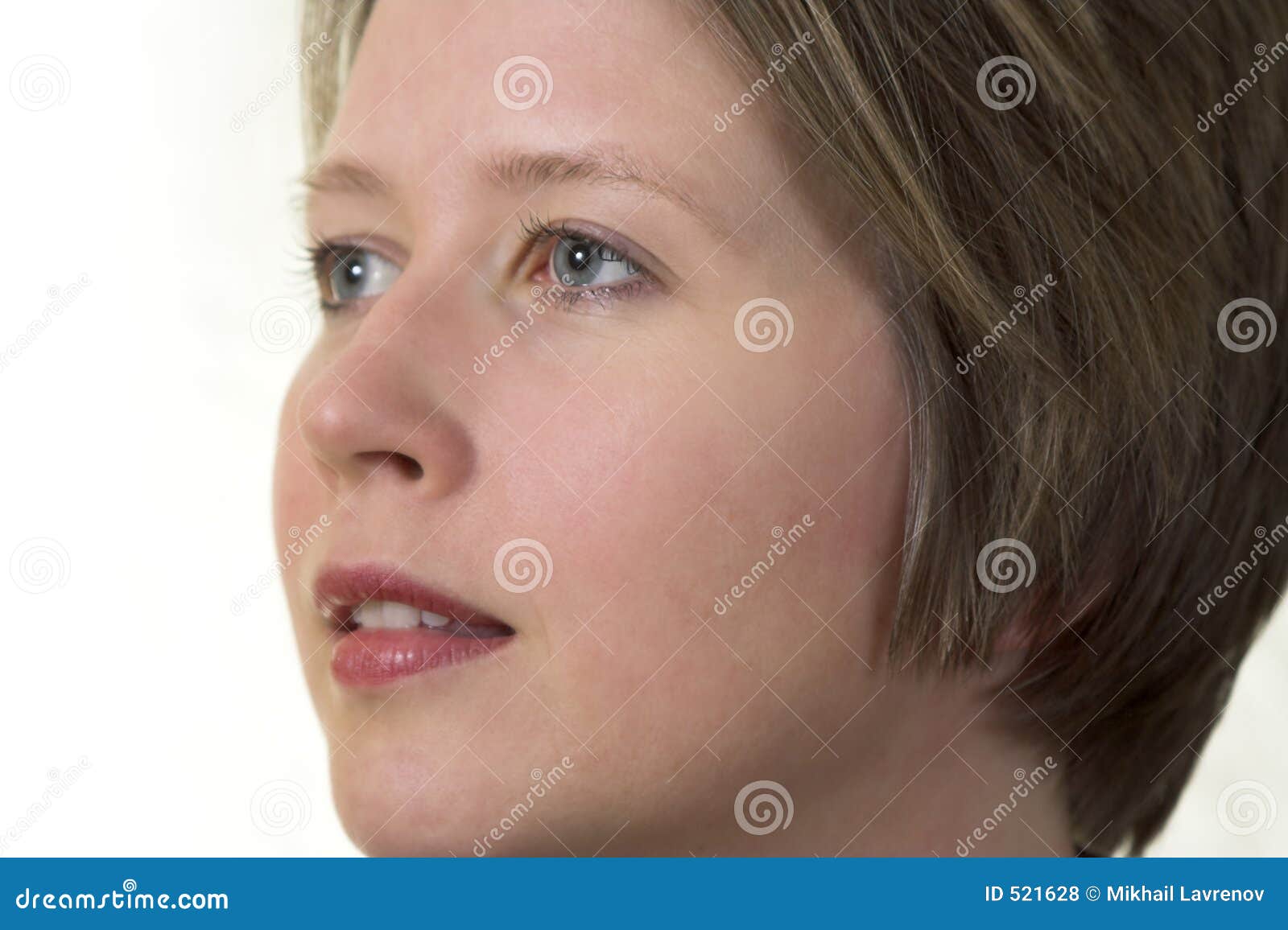Portrait of an Attractive Young Woman Looking Right Stock Photo - Image ...