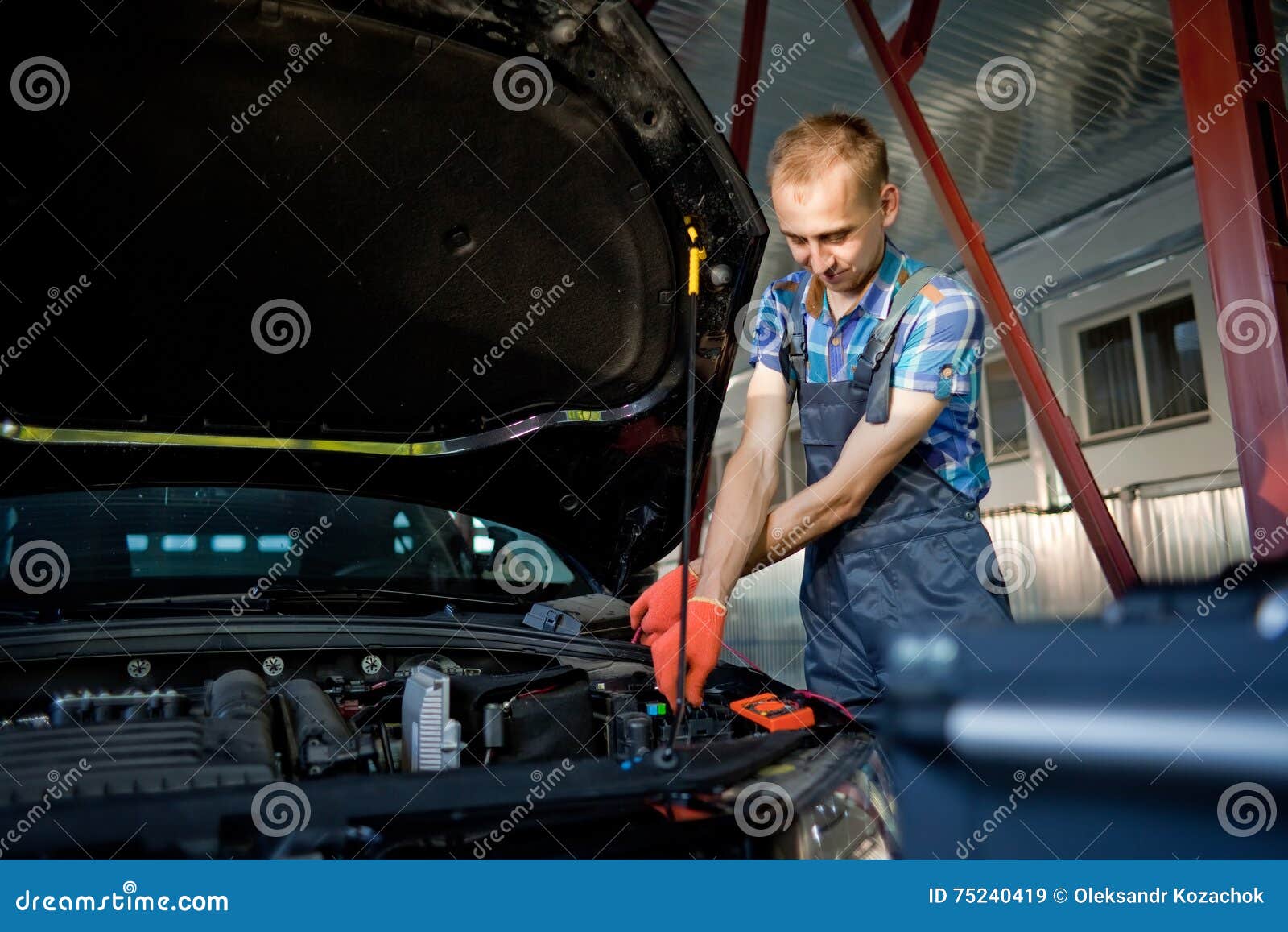 Portrait of an Auto Mechanic at Work Stock Image - Image of garage ...