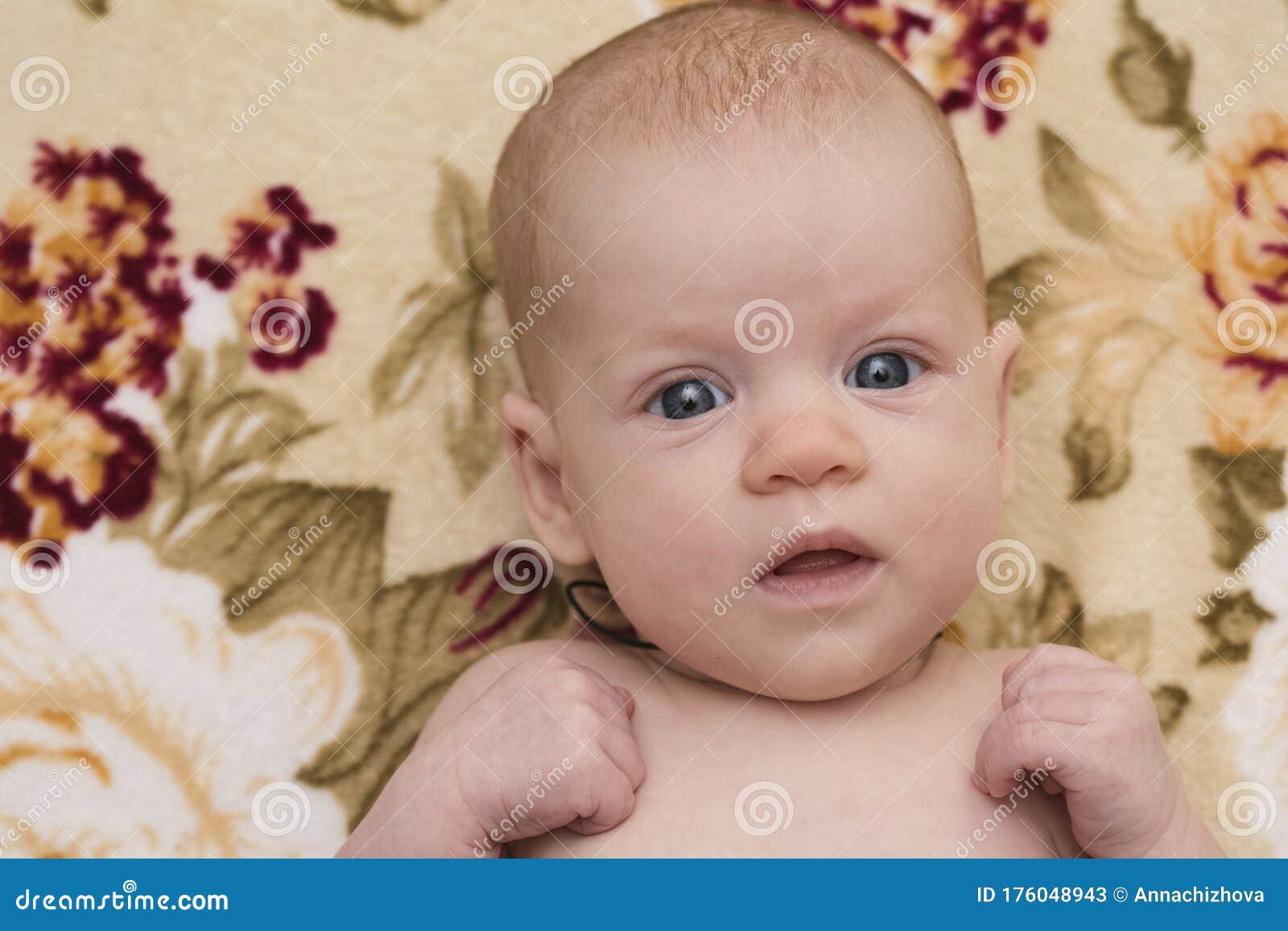 Portrait of Baby Awake, Looking at the Camera Stock Image - Image of ...