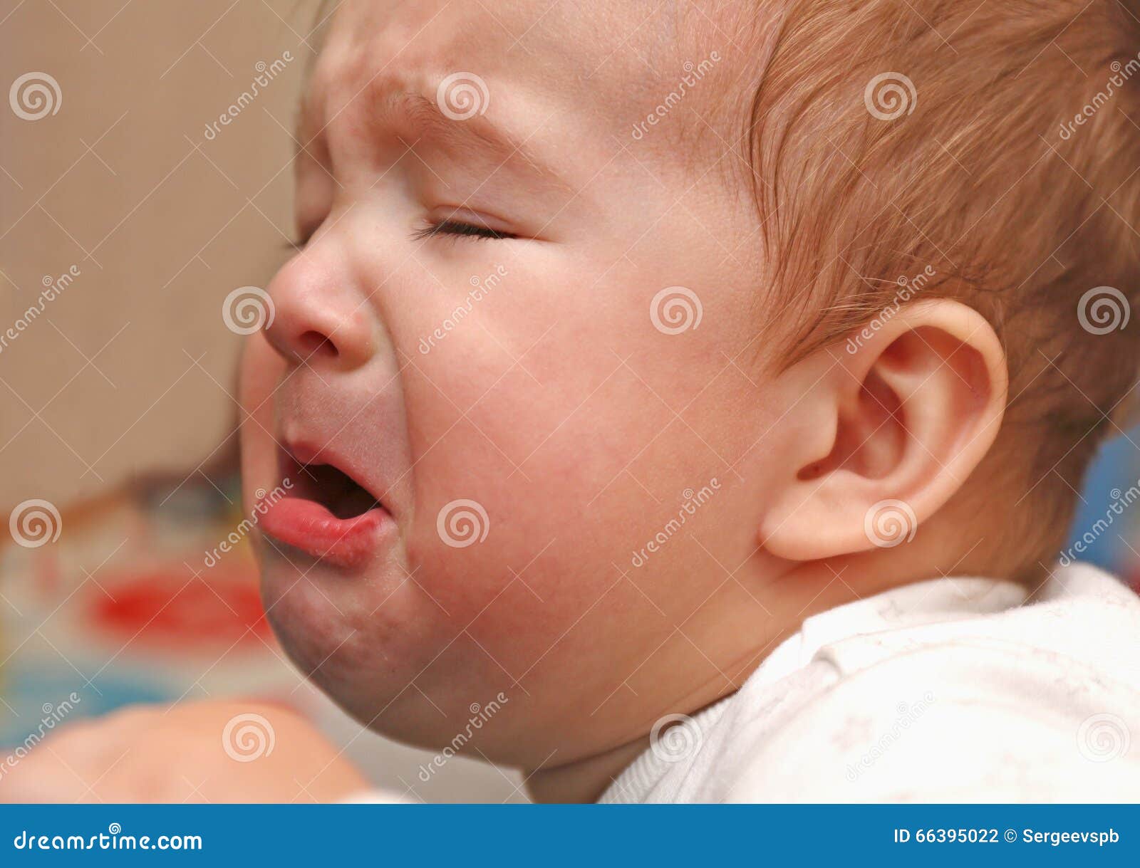 Portrait of a baby crying stock photo. Image of childhood - 66395022