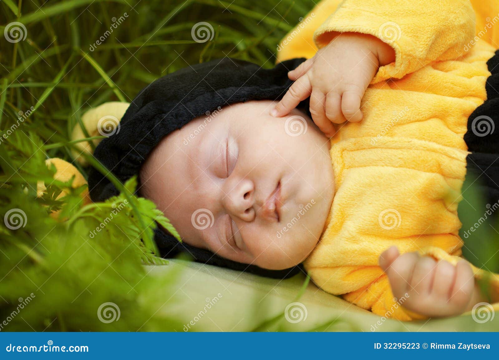 Portrait of Baby Dressed As Bee Stock Image - Image of eyes, born: 32295223