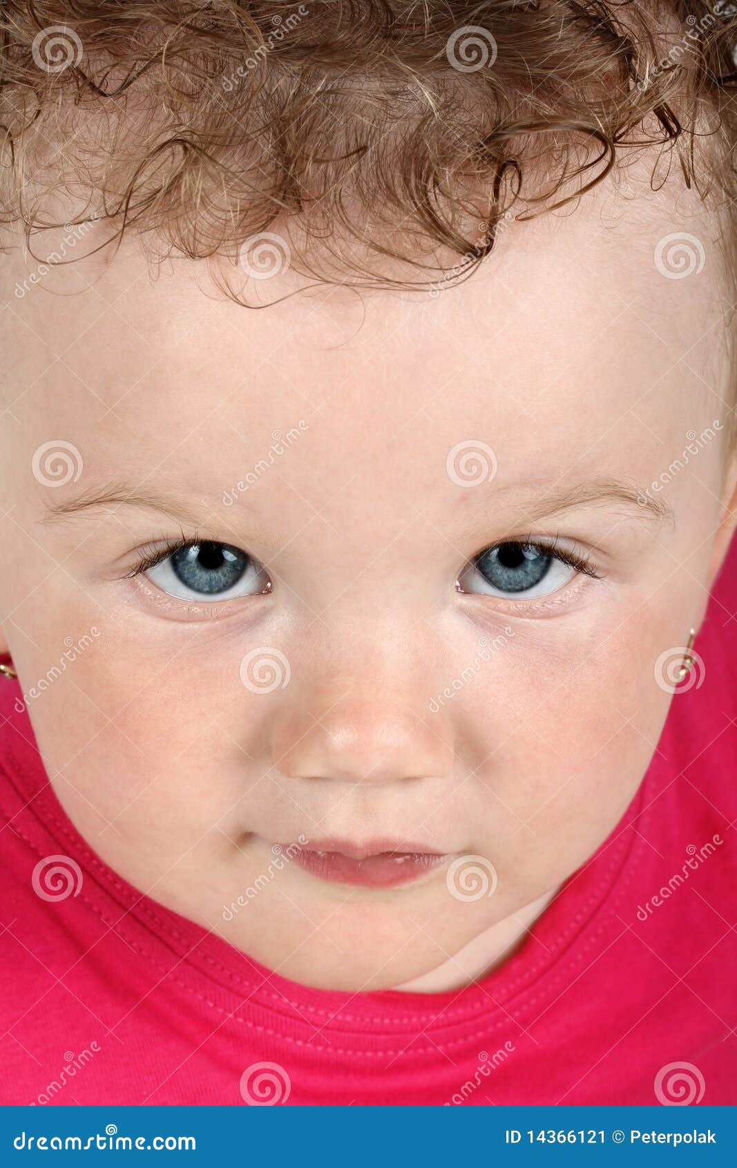 Portrait of Baby Girl Looking Up at Camera Stock Image - Image of sweet ...