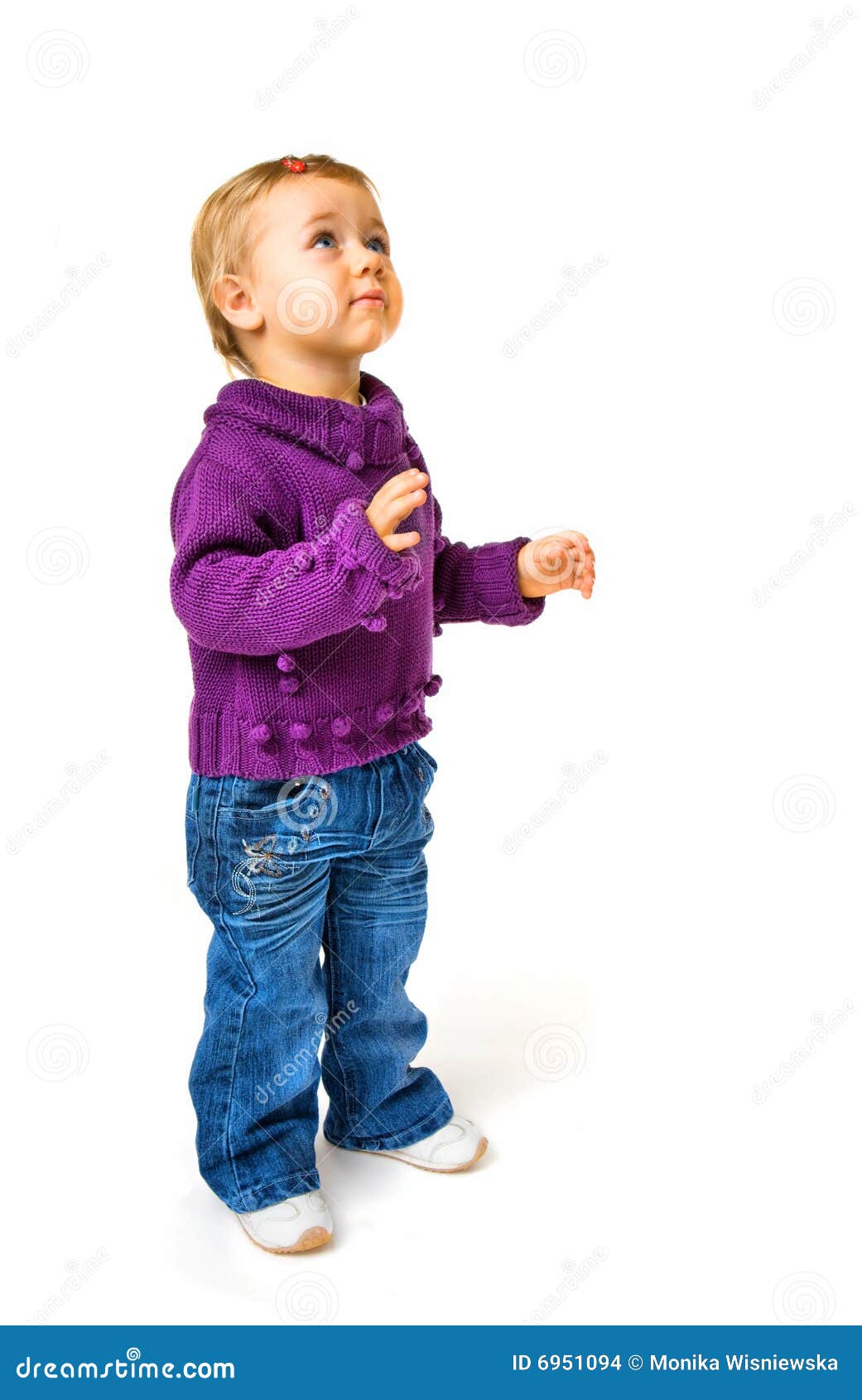 Portrait of Baby Looking Up Stock Photo - Image of baby, blue: 6951094