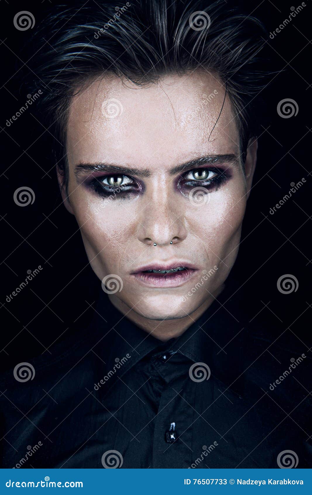 Portrait of bad man stock image. Image of emotional, dark - 76507733