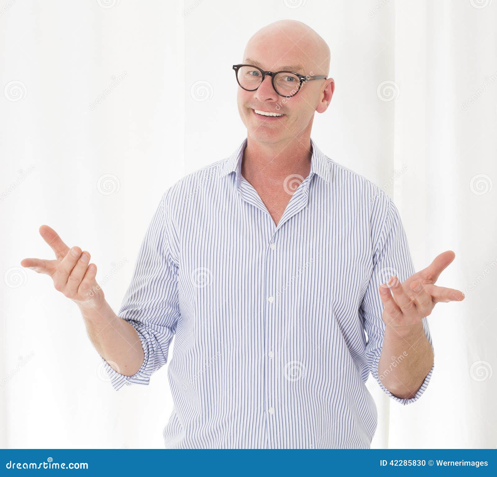 Portrait of a Bald-headed Man Stock Photo - Image of confirm, headed ...
