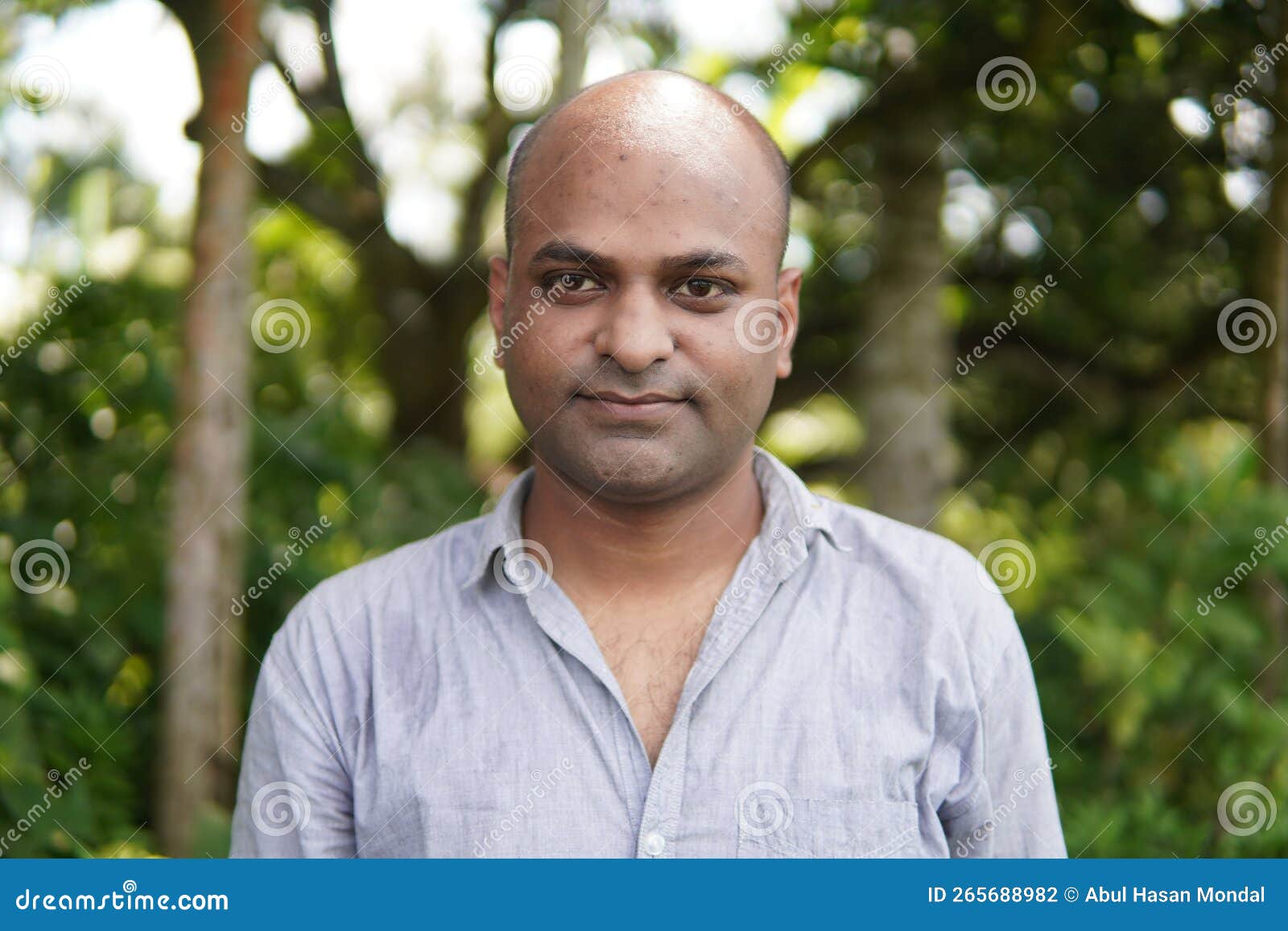 Portrait of a Bald man. stock photo. Image of crossed - 265688982