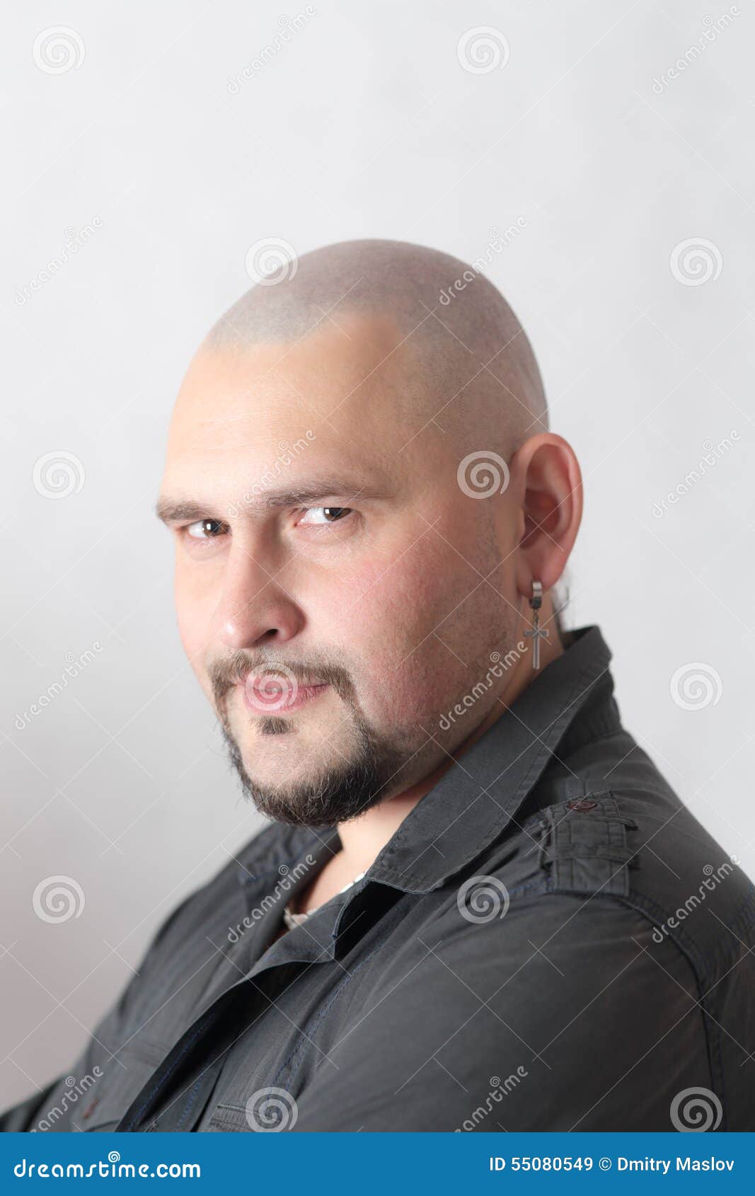 Portrait of a bald man stock image. Image of person, adults - 55080549