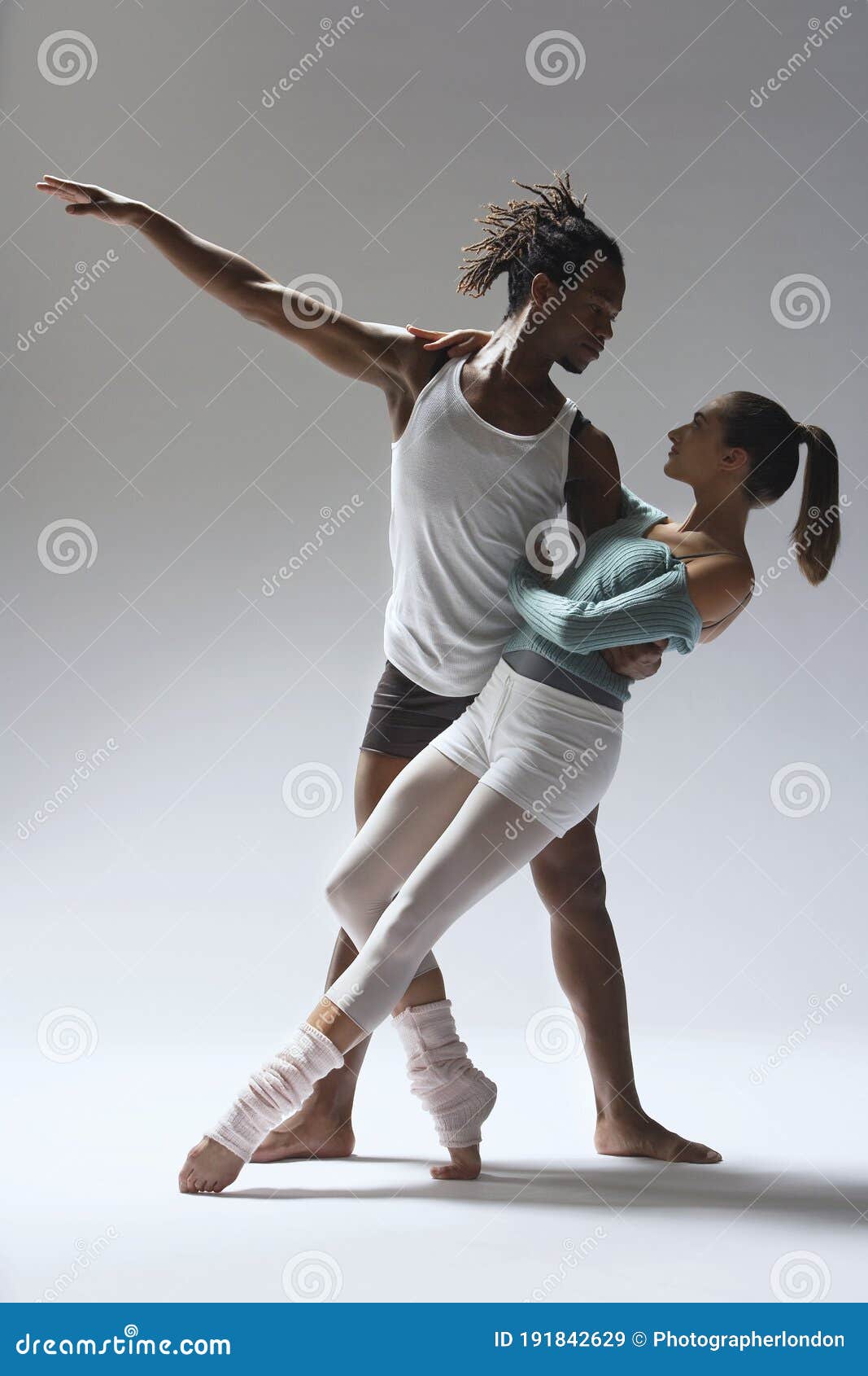 Portrait of Ballet Dancer Supporting Ballerina Stock Image - Image of ...
