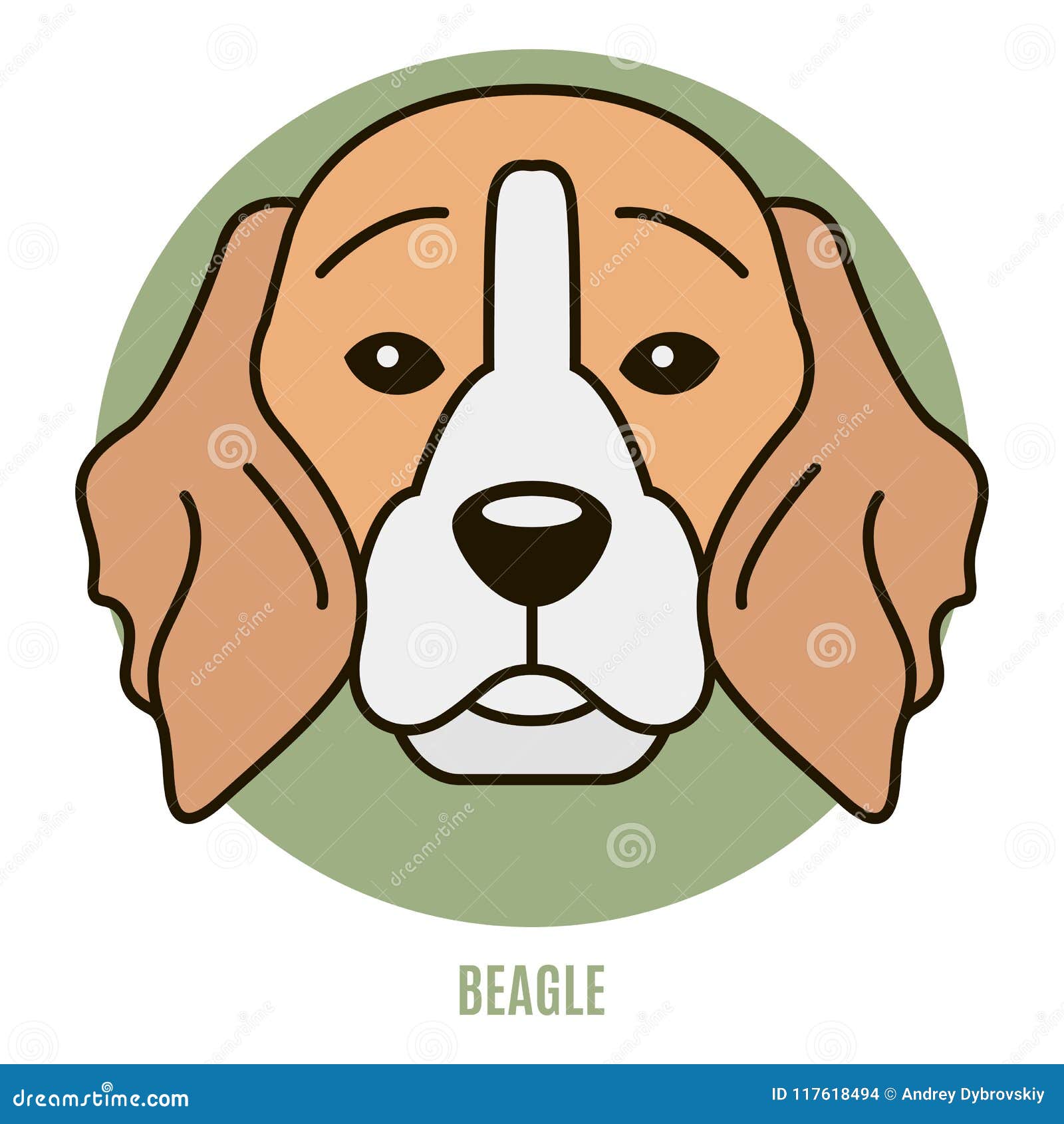 Portrait of Beagle. Vector Illustration Stock Vector - Illustration of ...