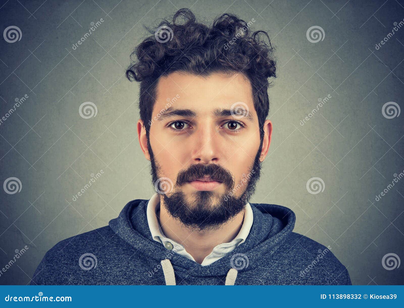 Portrait of a Beard Man with Serious Face Expression Stock Photo ...