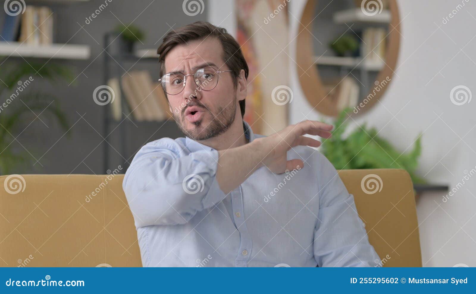 Portrait of Young Man Getting Angry on Video Call Stock Photo - Image ...