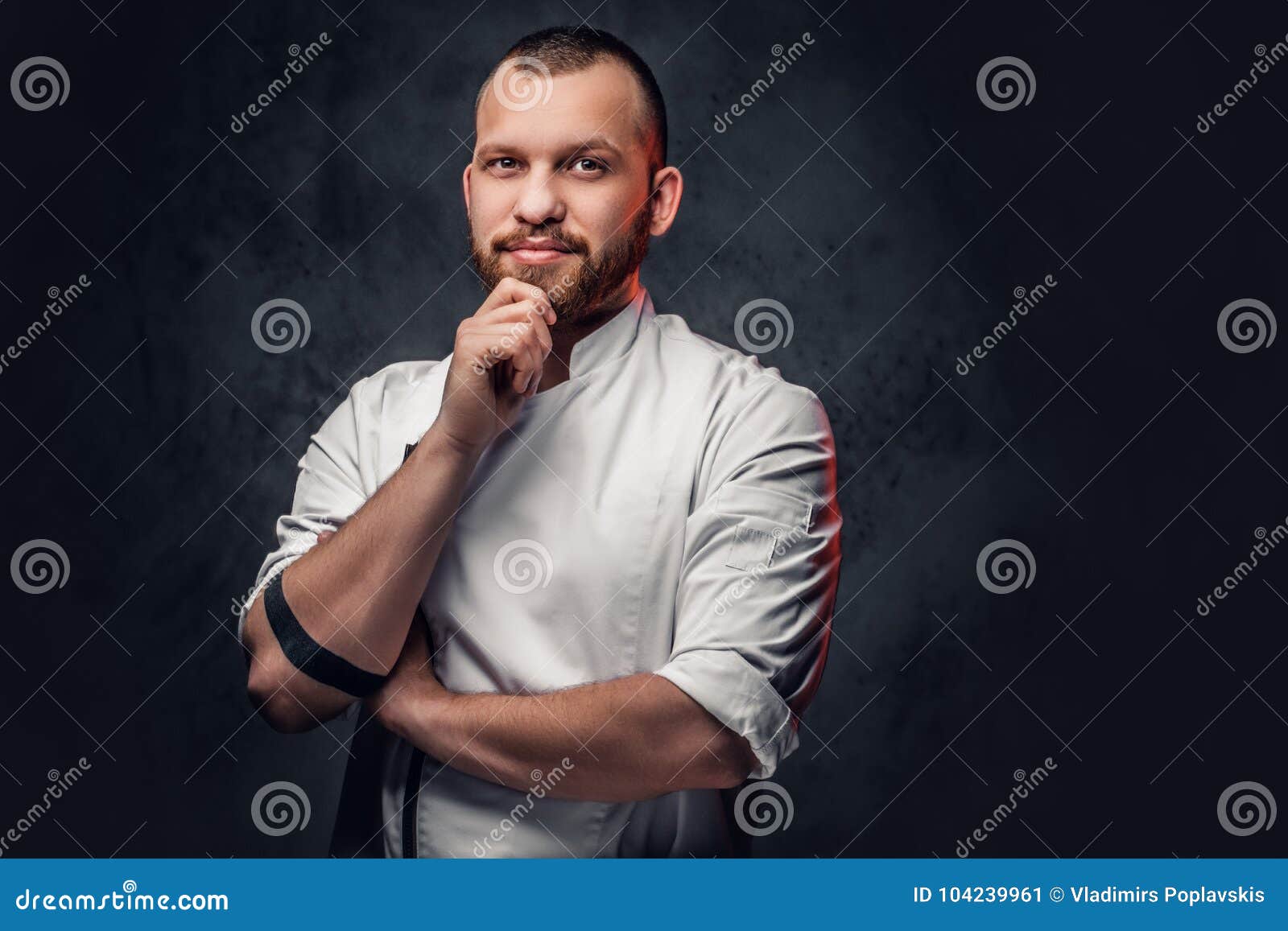 Portrait of Bearded Chef Cook. Stock Image - Image of handsome, food ...
