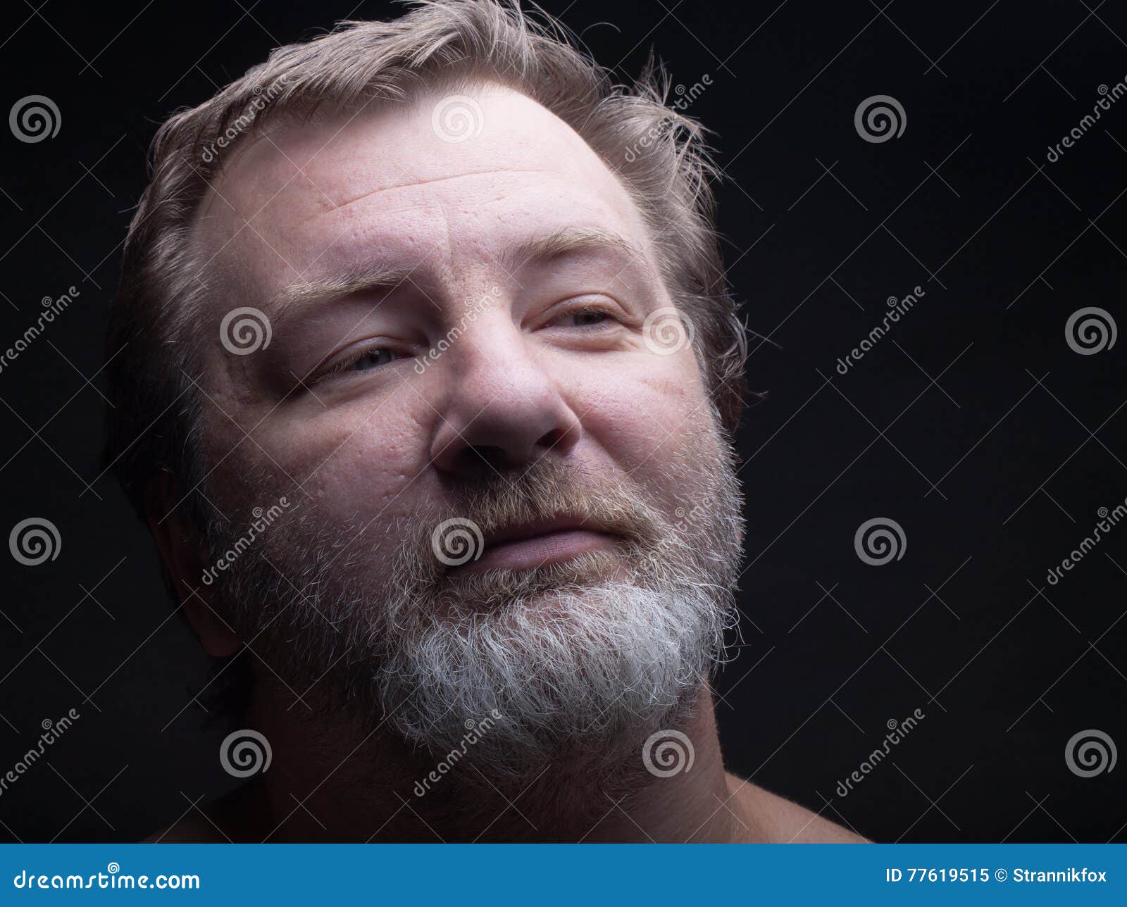 Portrait of a Bearded Man. Grimace Stock Image - Image of masculine ...