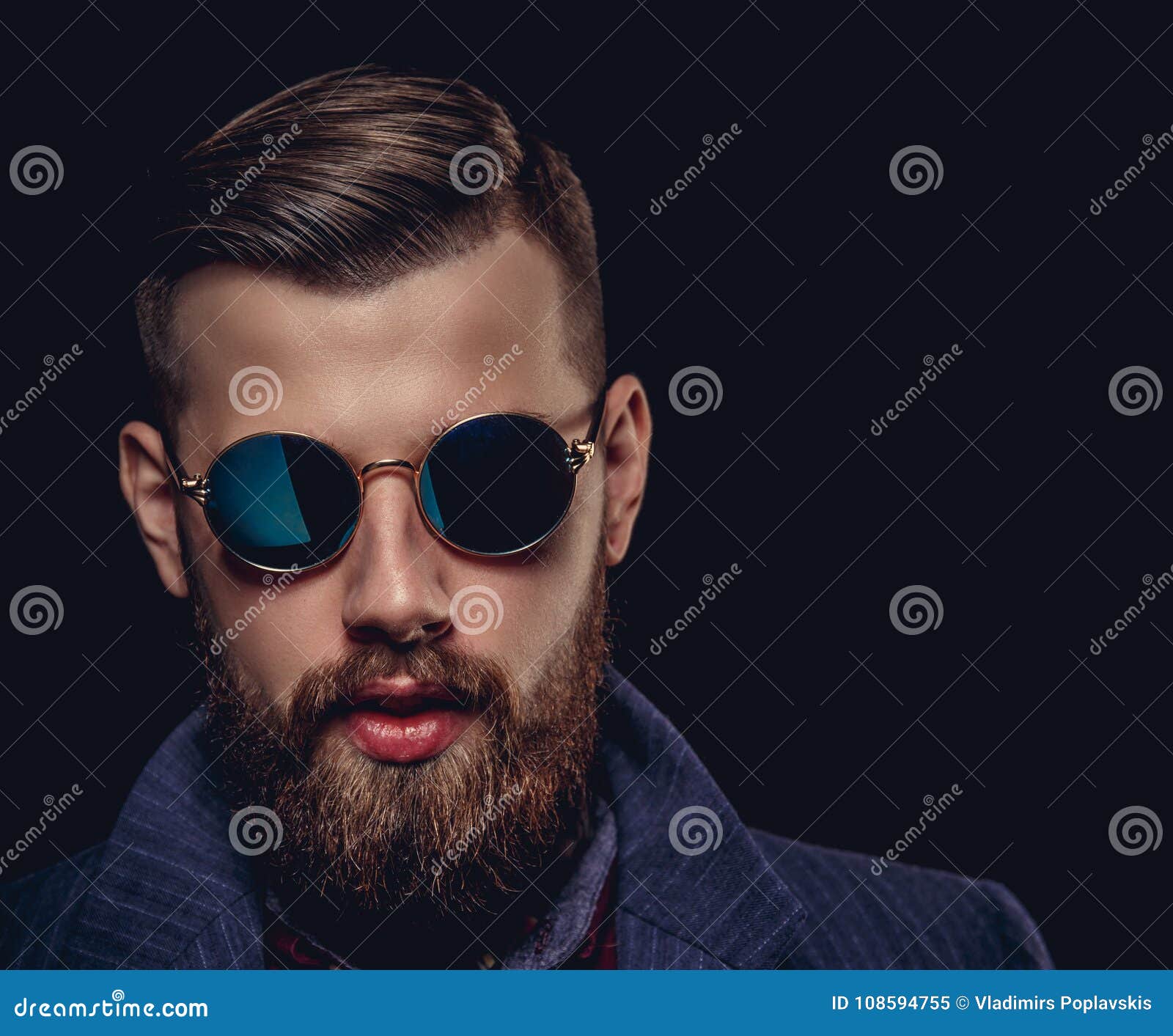 Portrait Of Bearded Man In Sunglasses Stock Image Image Of Adult