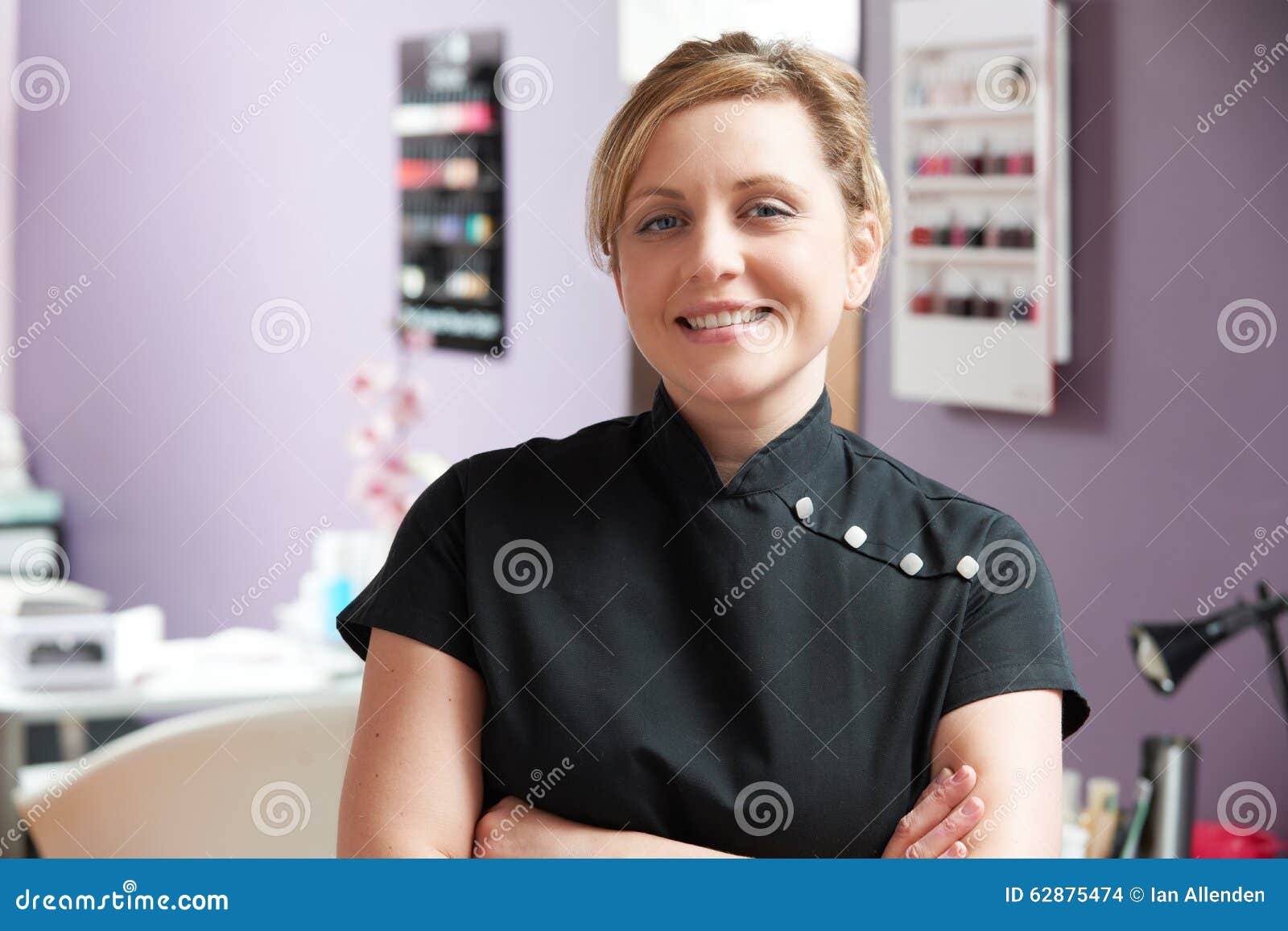 Portrait of Beautician in Salon Stock Photo - Image of female, nail ...