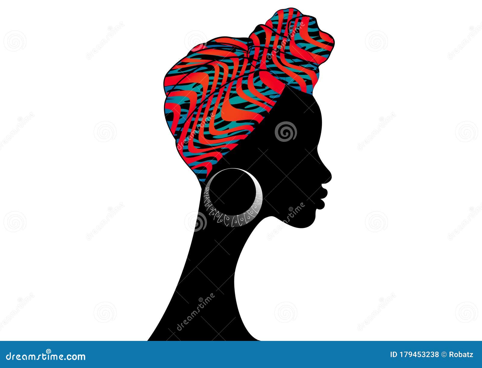 Portrait Beautiful Afro Woman Shenbolen Ankara Headwrap Women African