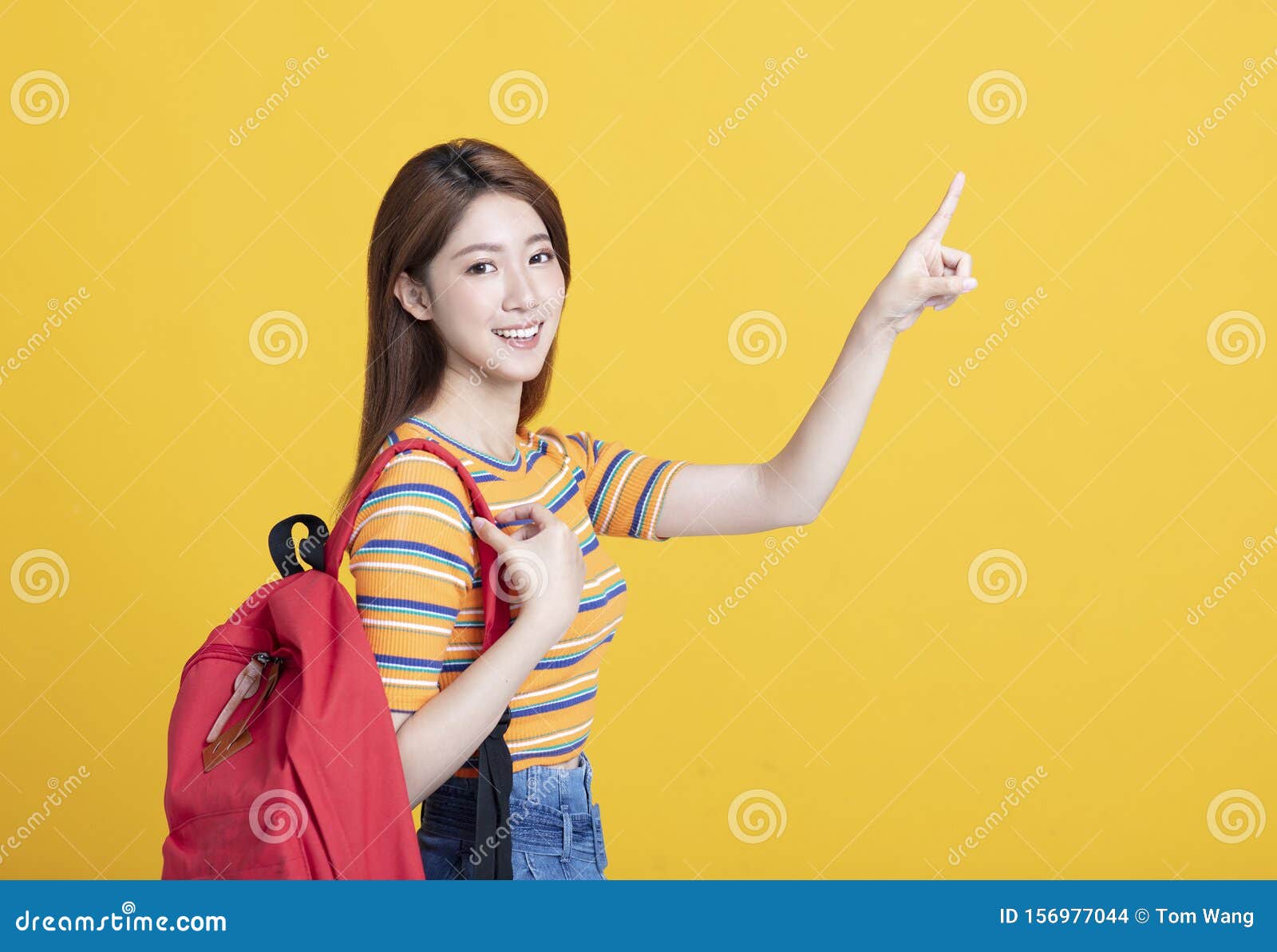 Portrait of Beautiful Student Pointing Stock Photo - Image of lesson ...